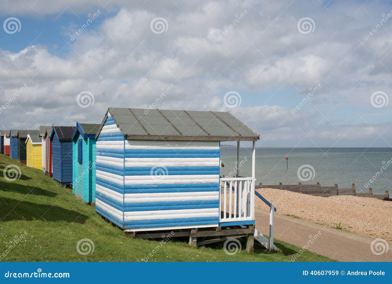 Whitstable beach huts stock image. Image of seaside, stripe - 40607959