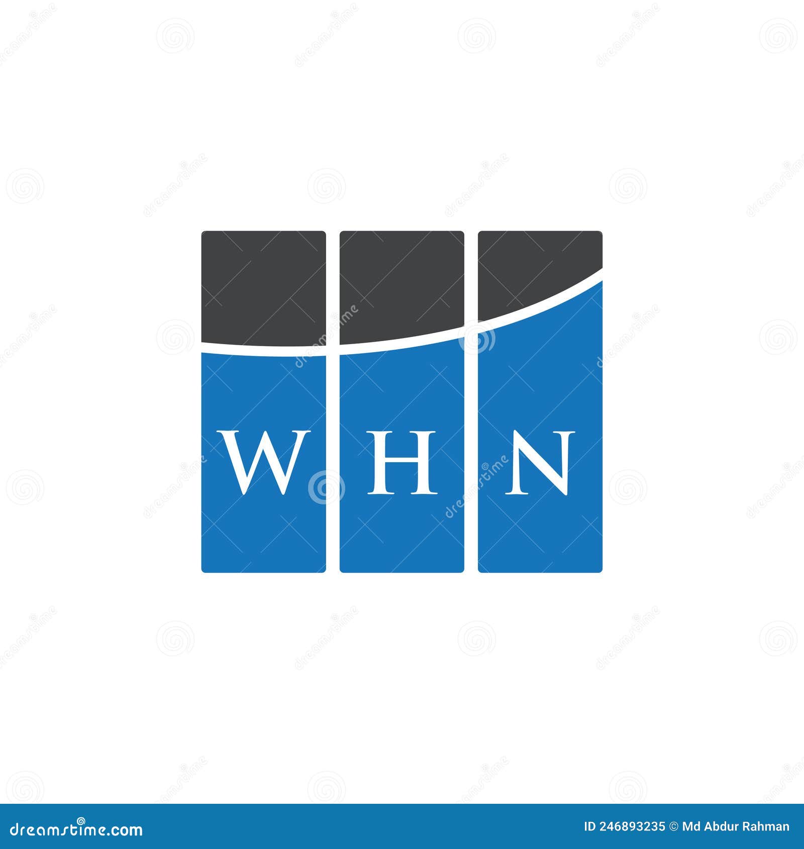 WHN Letter Logo Design On WHITE Background. WHN Creative Initials ...