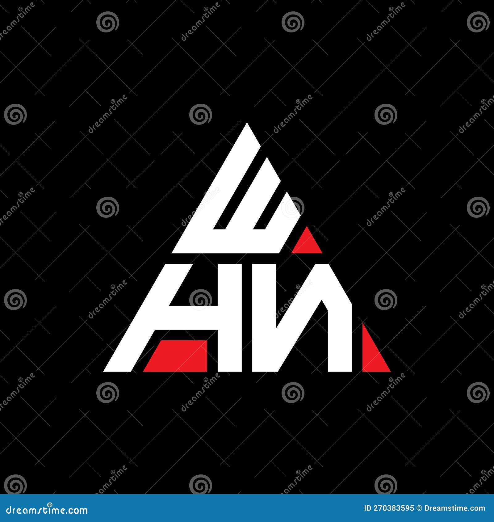 WHN Triangle Letter Logo Design with Triangle Shape. WHN Triangle Logo ...