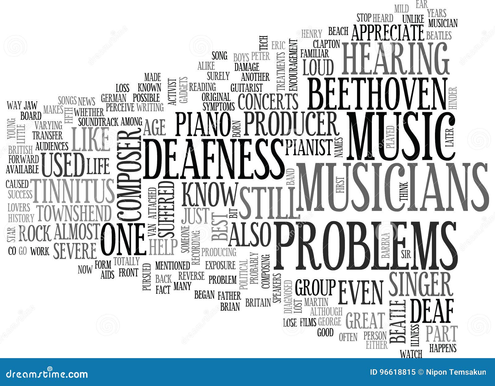 Who among the Famous Musicians Has Deafness Problemsword Cloud Stock ...
