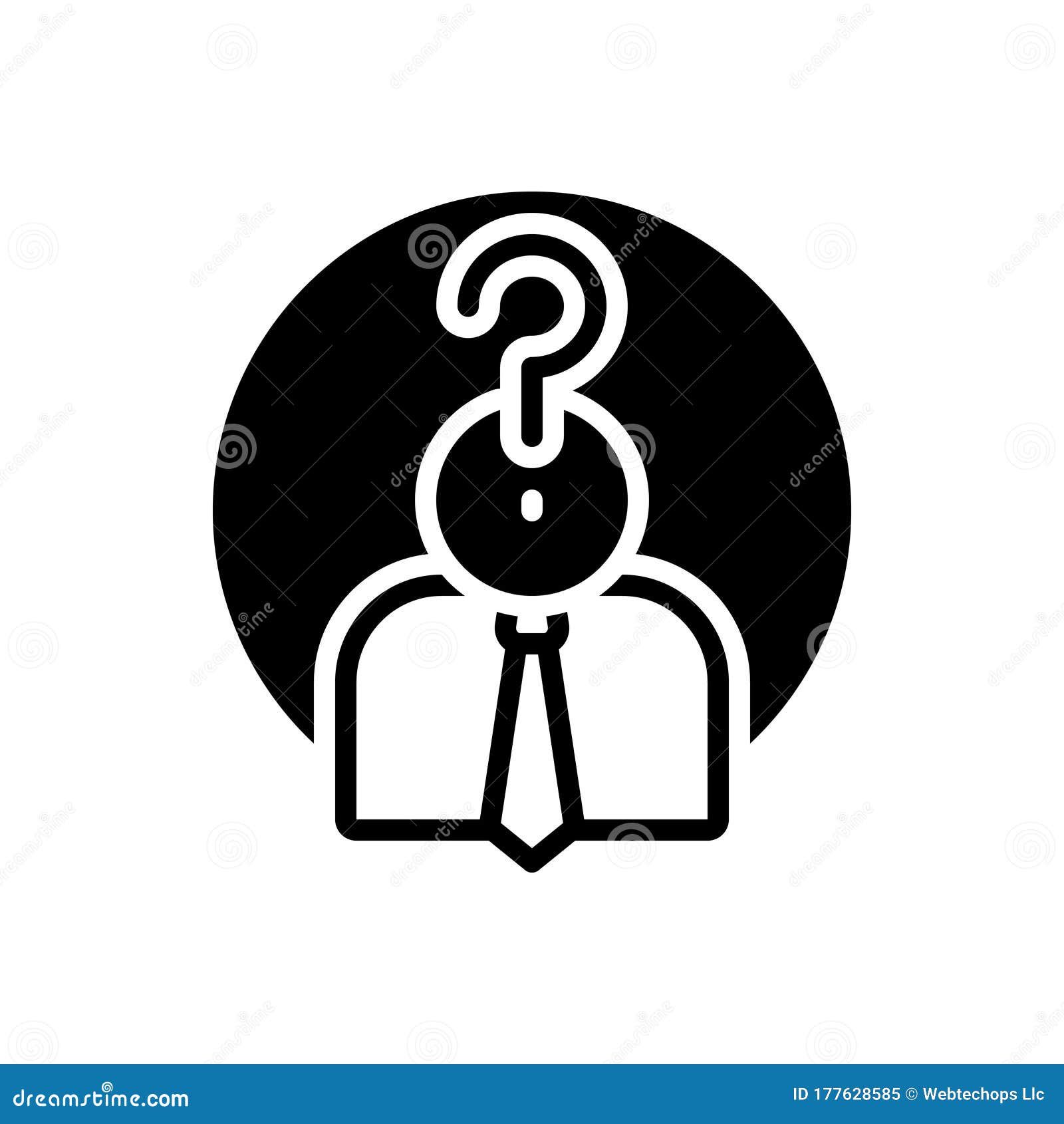 Black Solid Icon for Who, Guess and People Stock Vector - Illustration ...