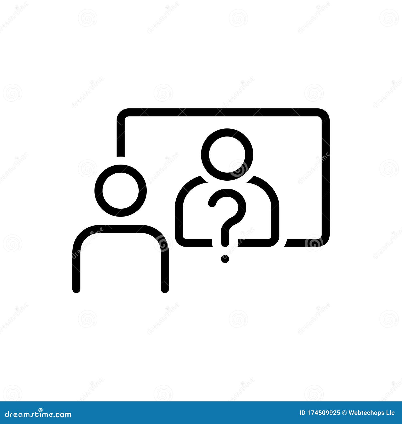 Black Line Icon for Who, Unknown and Unenlightened Stock Vector ...