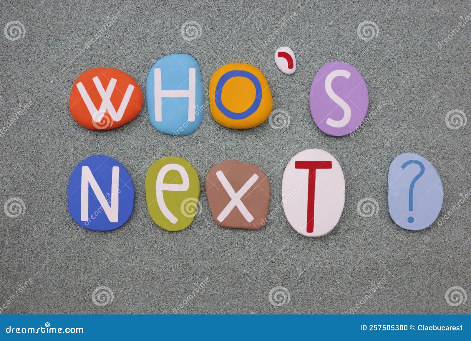 Who is Next, Creative Question Composed with Multi Colored Stone ...