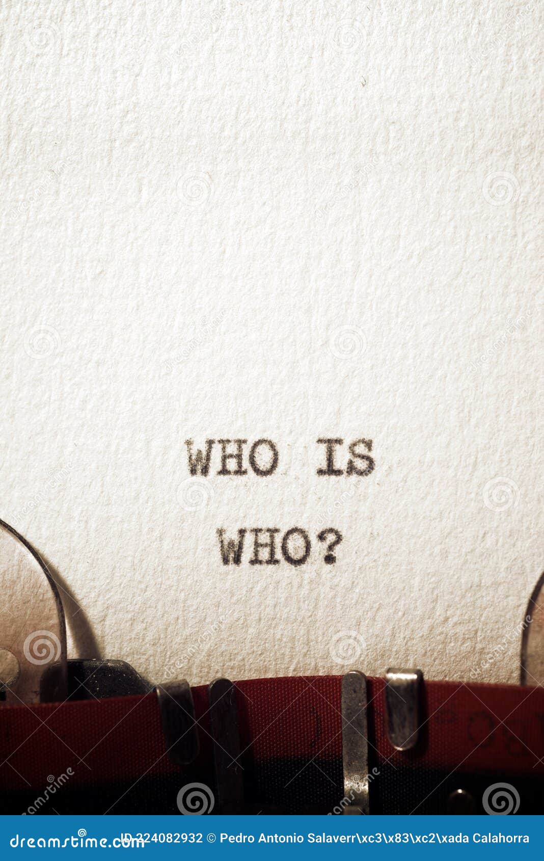Who is who question stock photo. Image of typography - 224082932