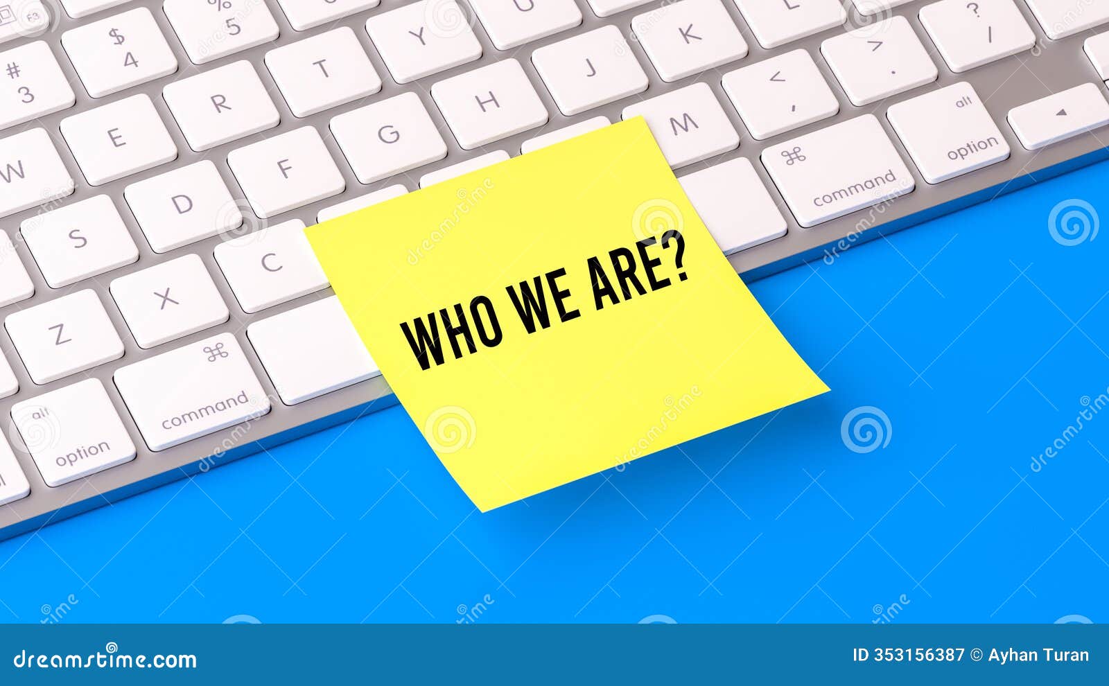 Who we are Text on Sticky Note. Computer Keyboard Background Stock ...