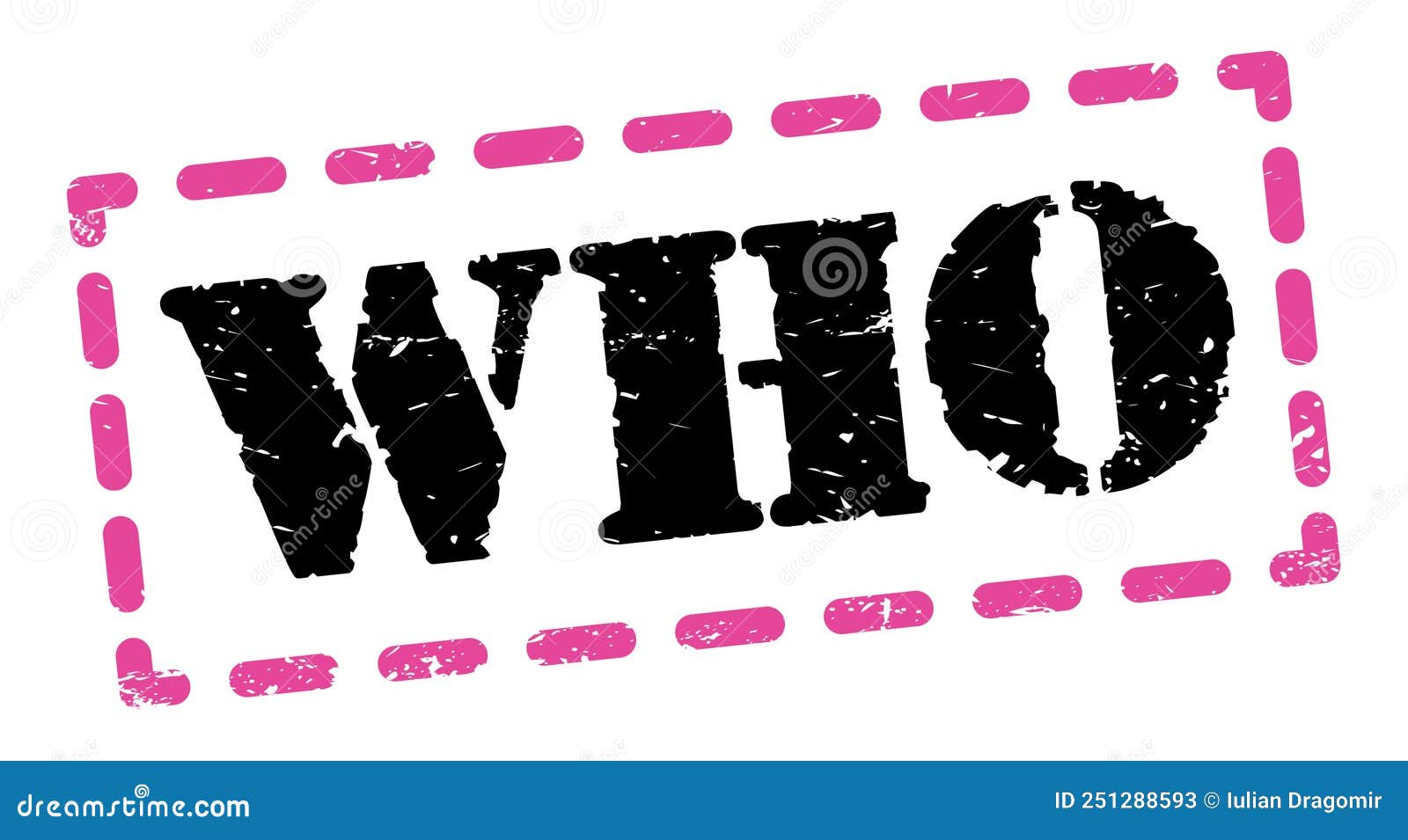WHO Text Written on Pink-black Stamp Sign Stock Illustration ...