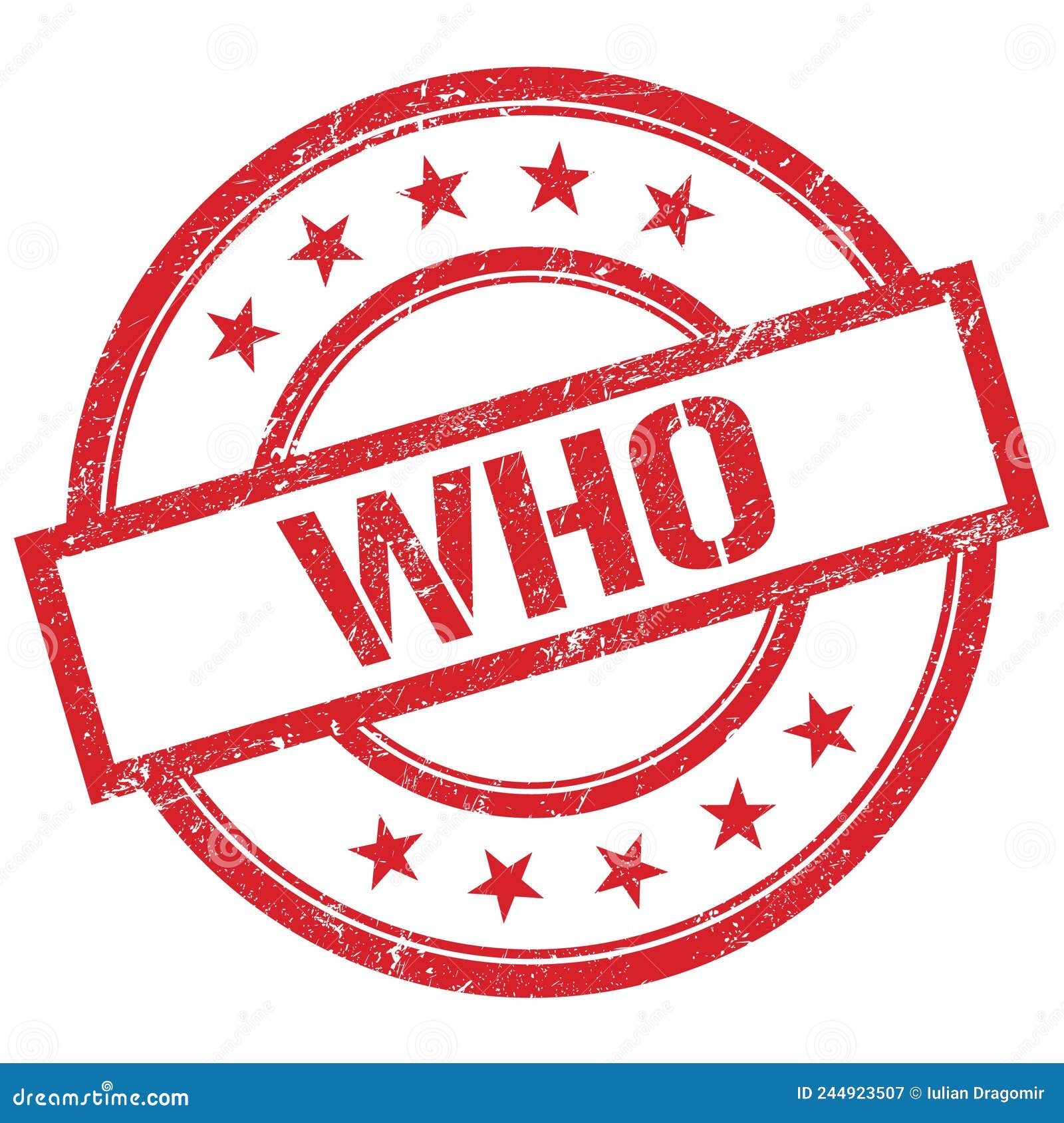 WHO Text Written on Red Vintage Stamp Stock Illustration - Illustration ...