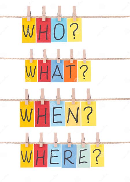 Who, what, when, where stock photo. Image of creative - 21652036