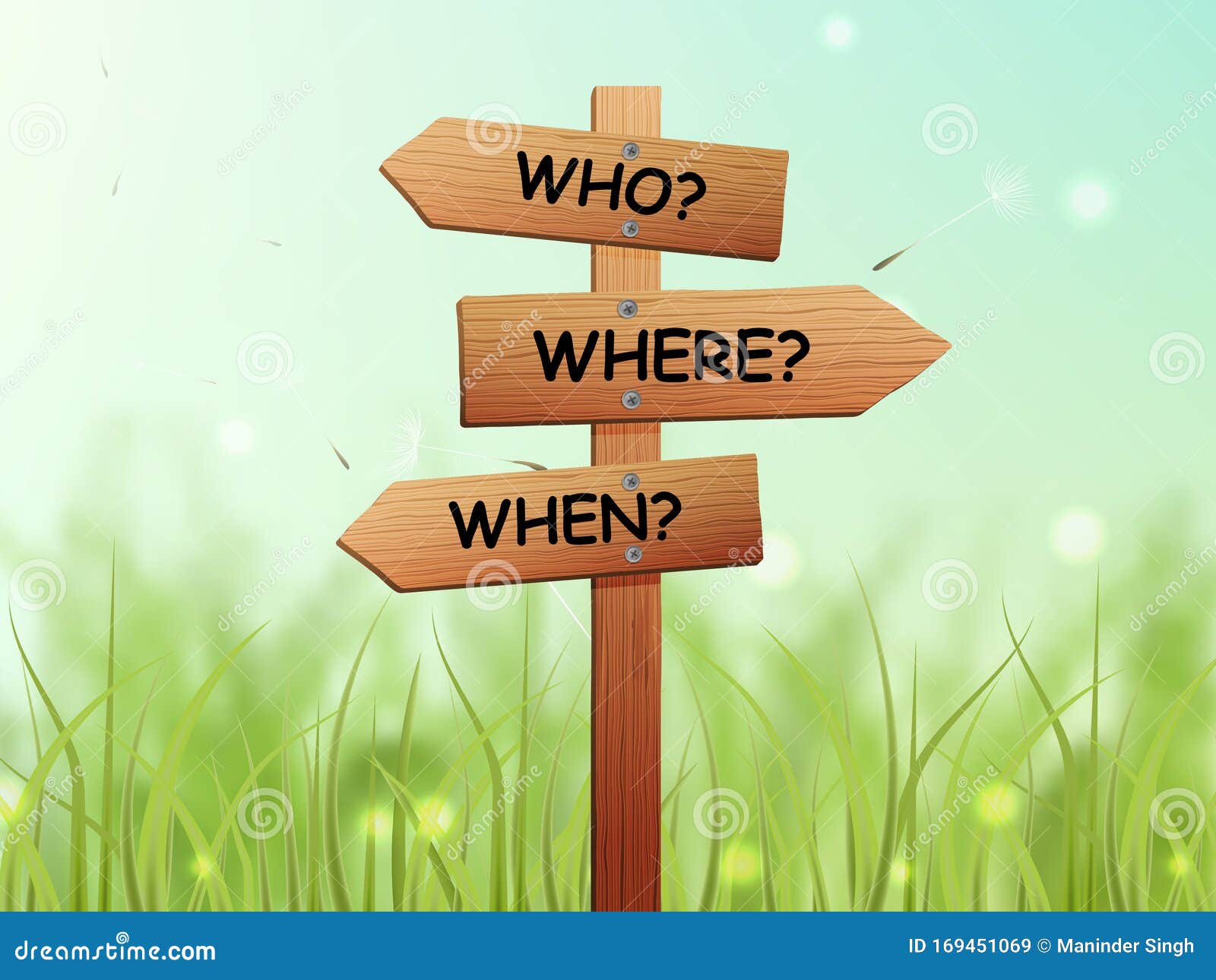 Who where when stock illustration. Illustration of direction - 169451069