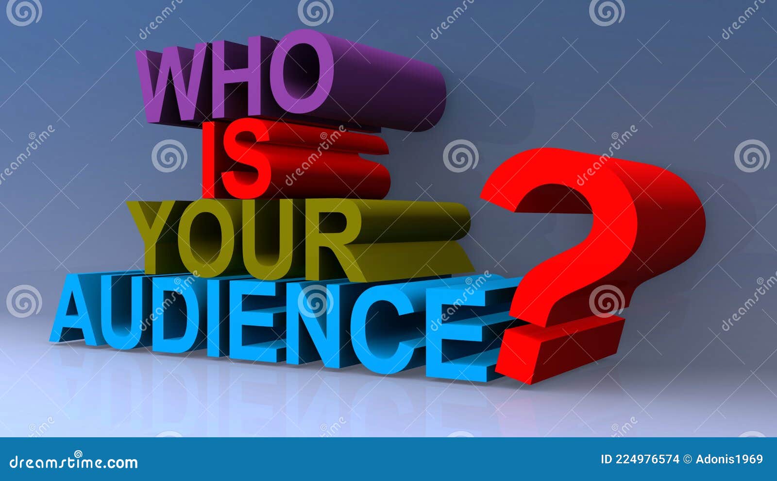 Who is Your Audience on Blue Stock Illustration - Illustration of ...