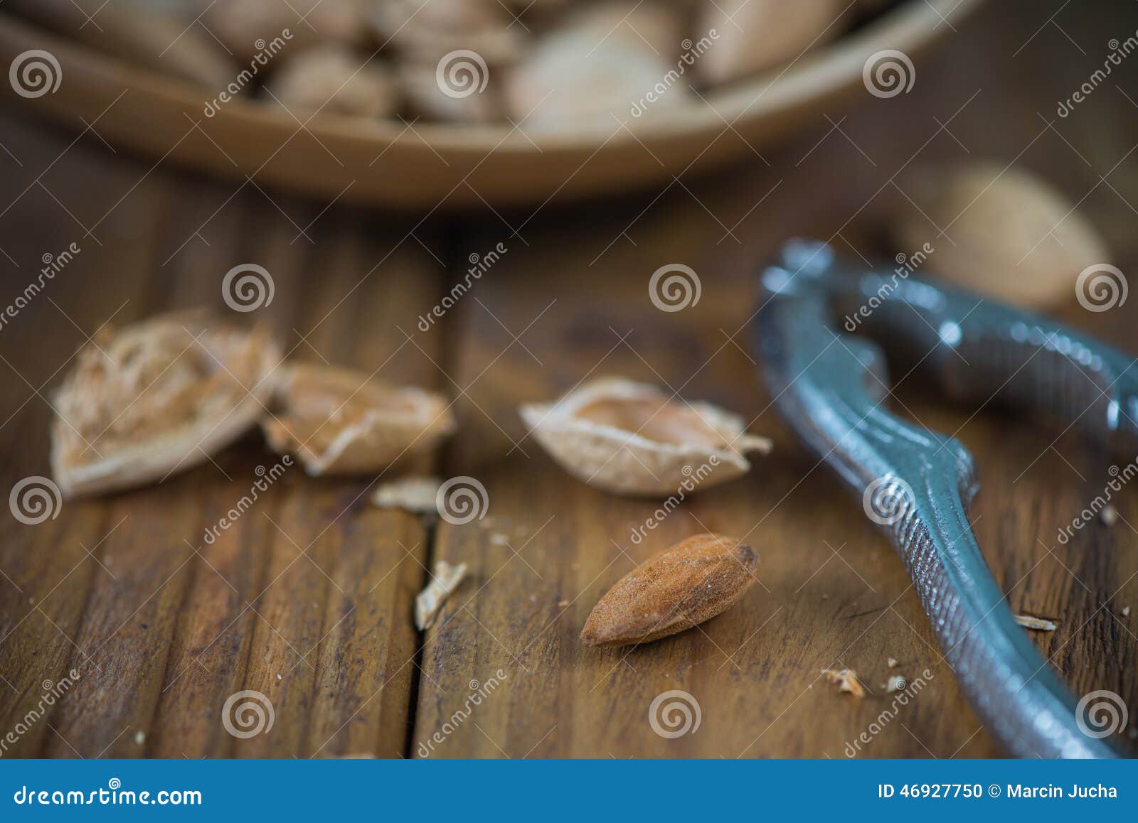 Whole Almonds and Nut Crusher on Table Stock Photo - Image of food ...