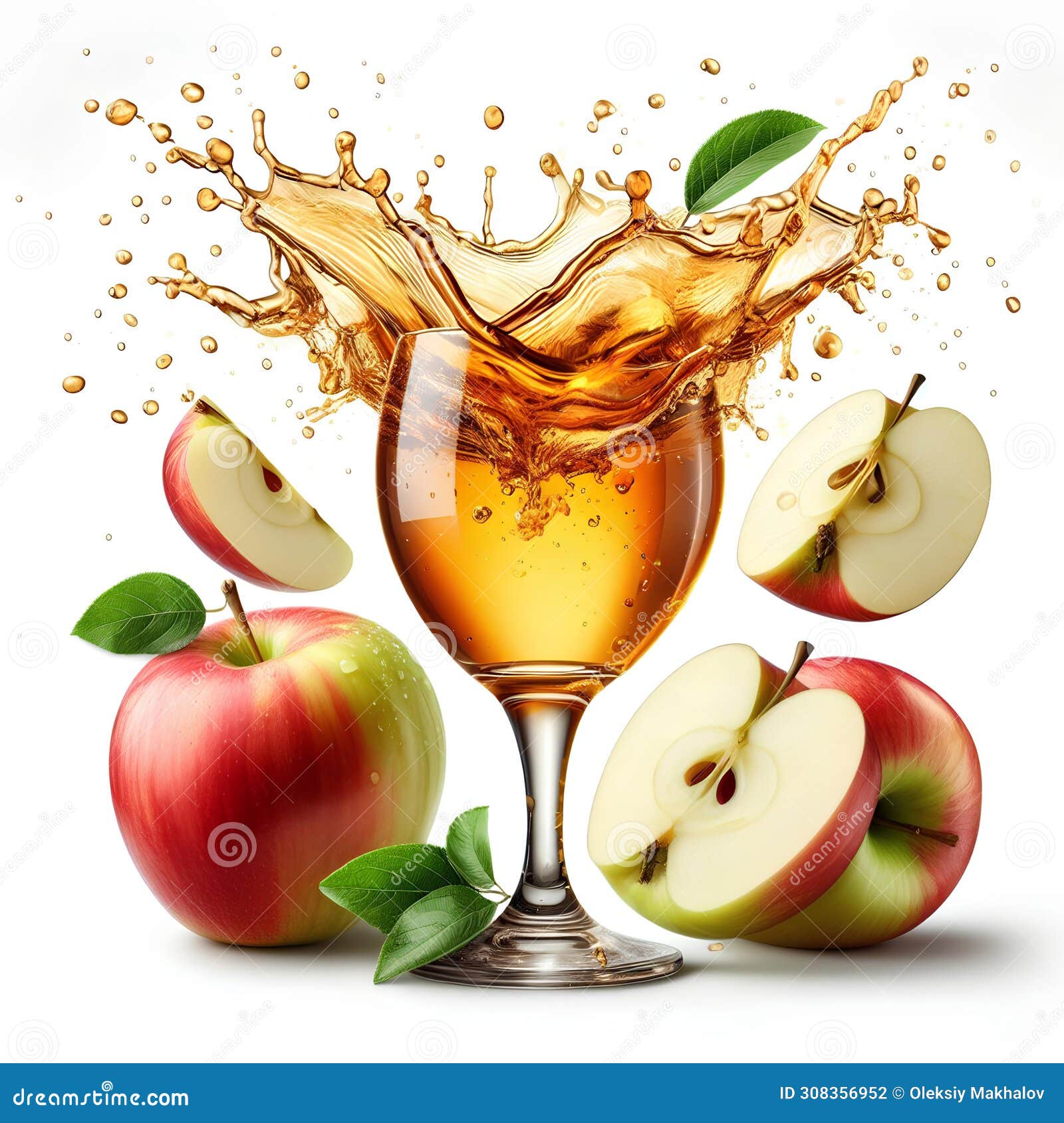 Whole Apple Falling into a Glass of Apple Juice Beautiful Splash Stock ...