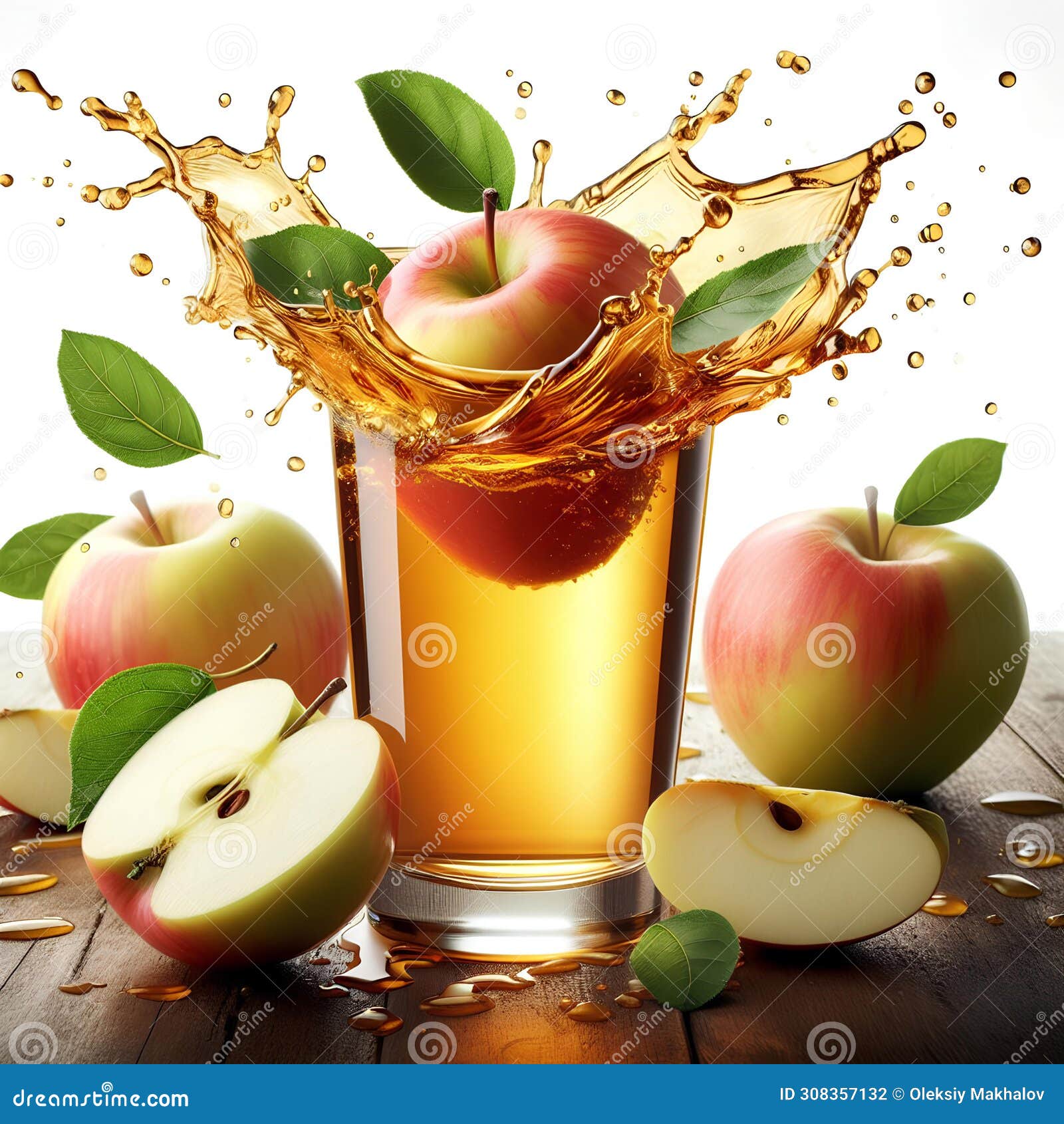 Whole Apple Falling into a Glass of Apple Juice Beautiful Splash Stock ...