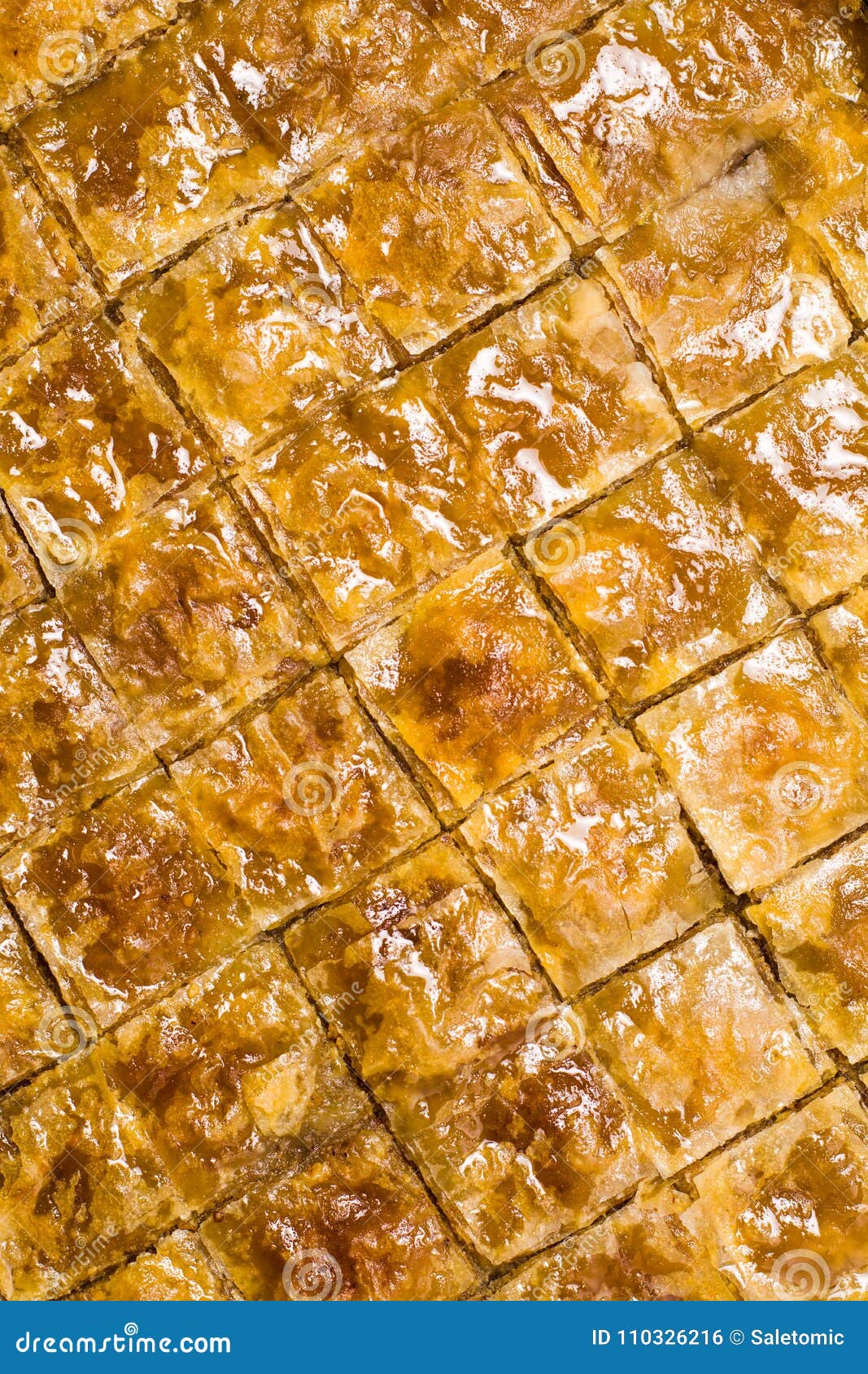 Whole Baklava on a Baking Tray Making Pattern Stock Photo - Image of ...