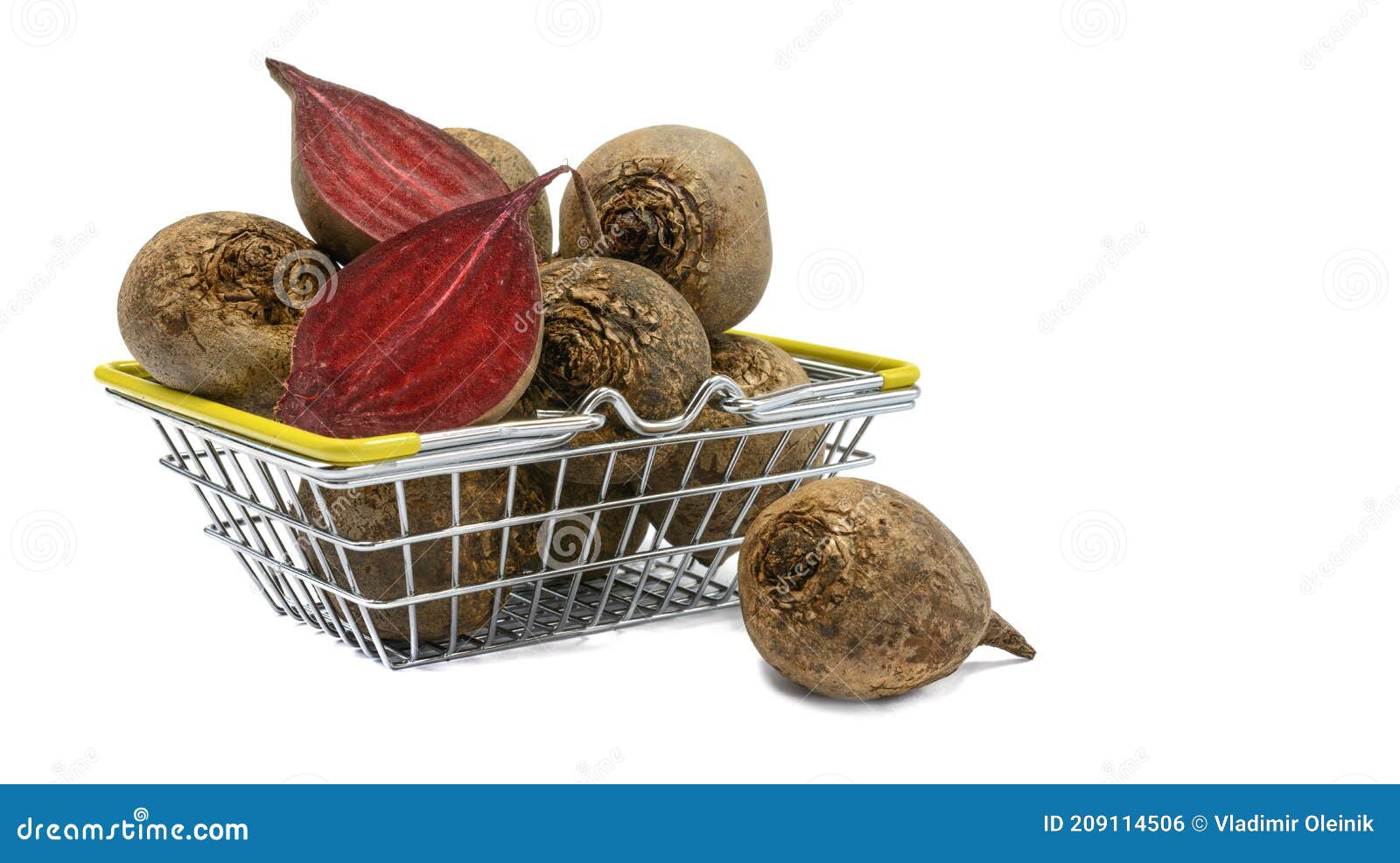 A Whole Beetroot in the Shopping Basket. Isolated on a White Background ...