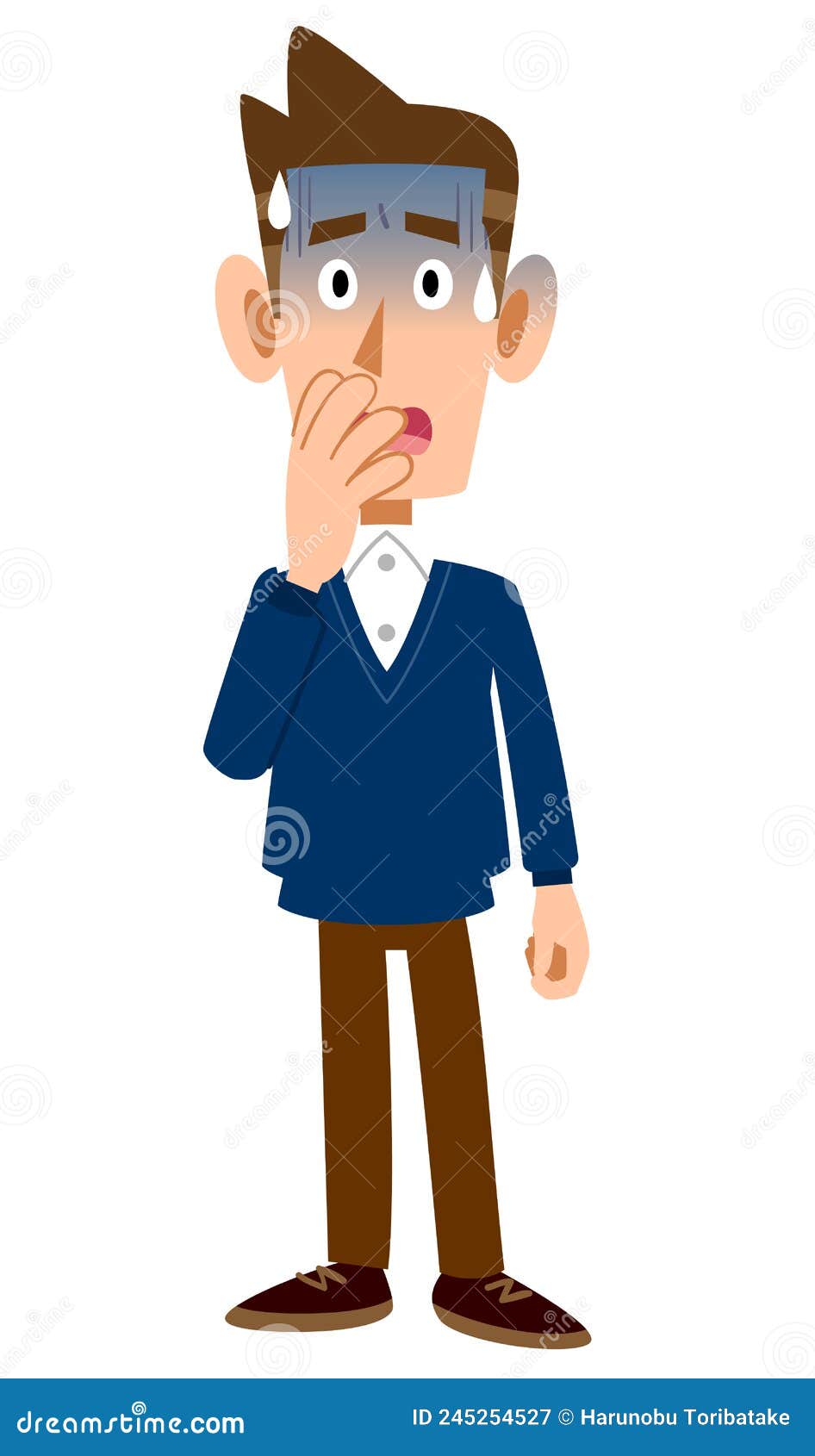 The Whole Body of a Pale Man Stock Vector - Illustration of cold ...