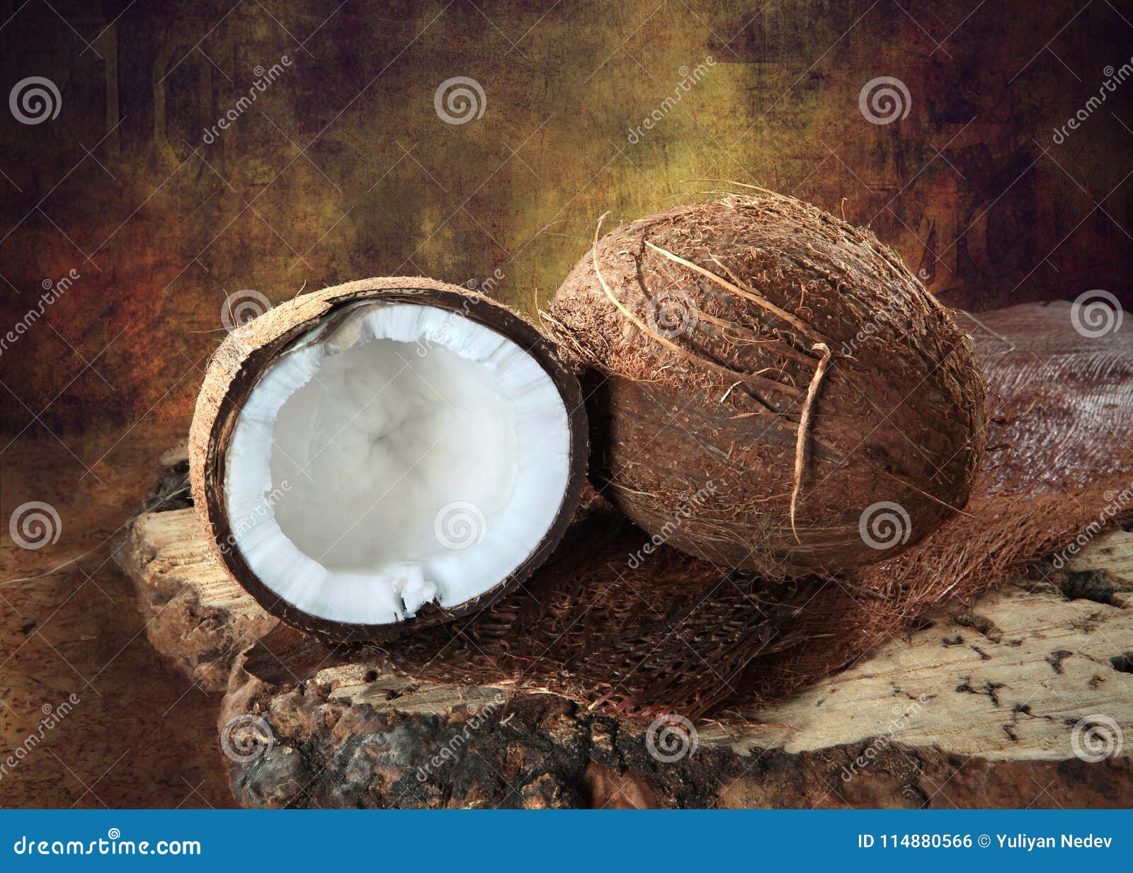 Whole and broken coconut stock photo. Image of diet - 114880566