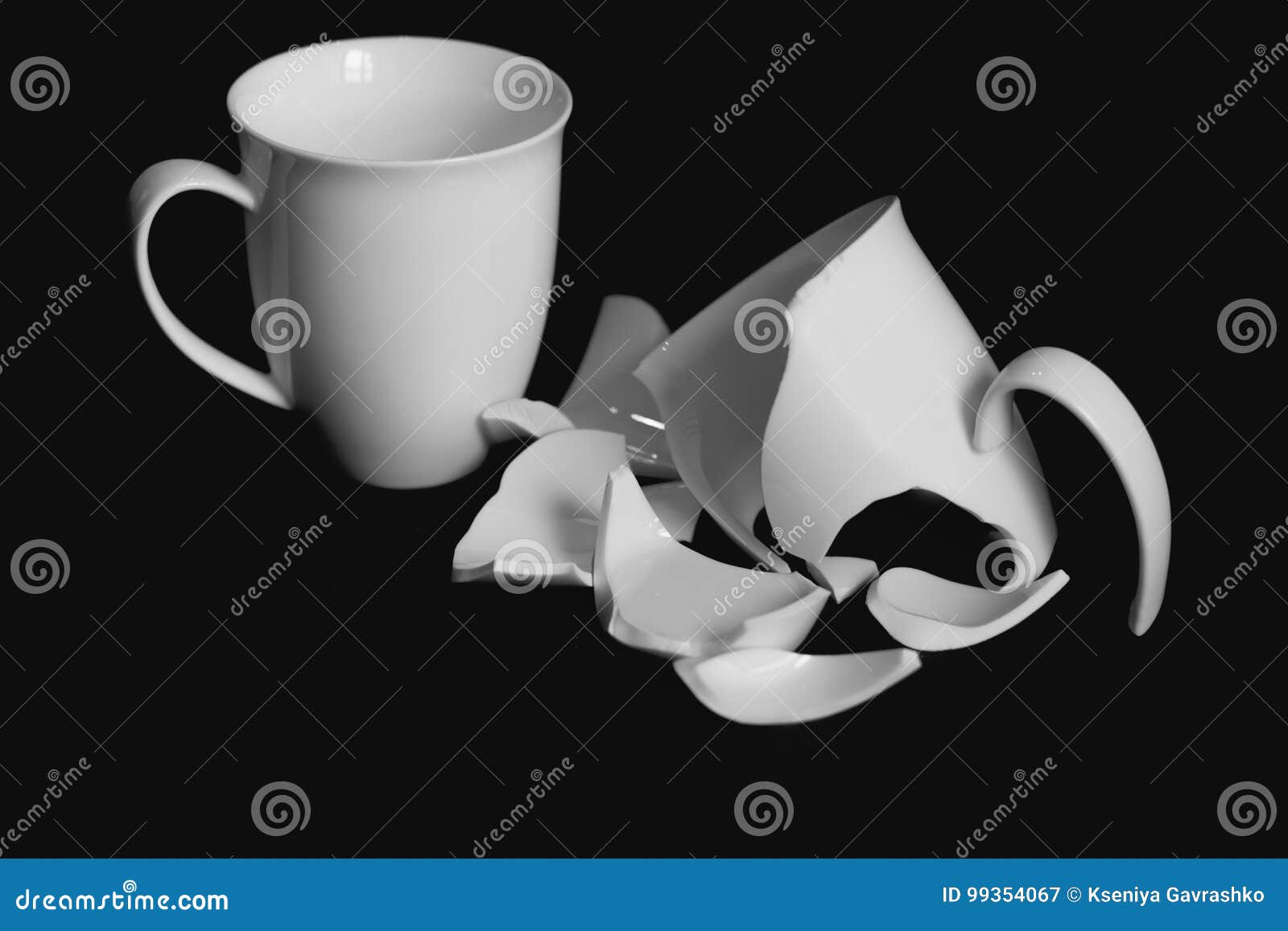 Broken and Intact Glass on a Black Background Stock Image - Image of ...