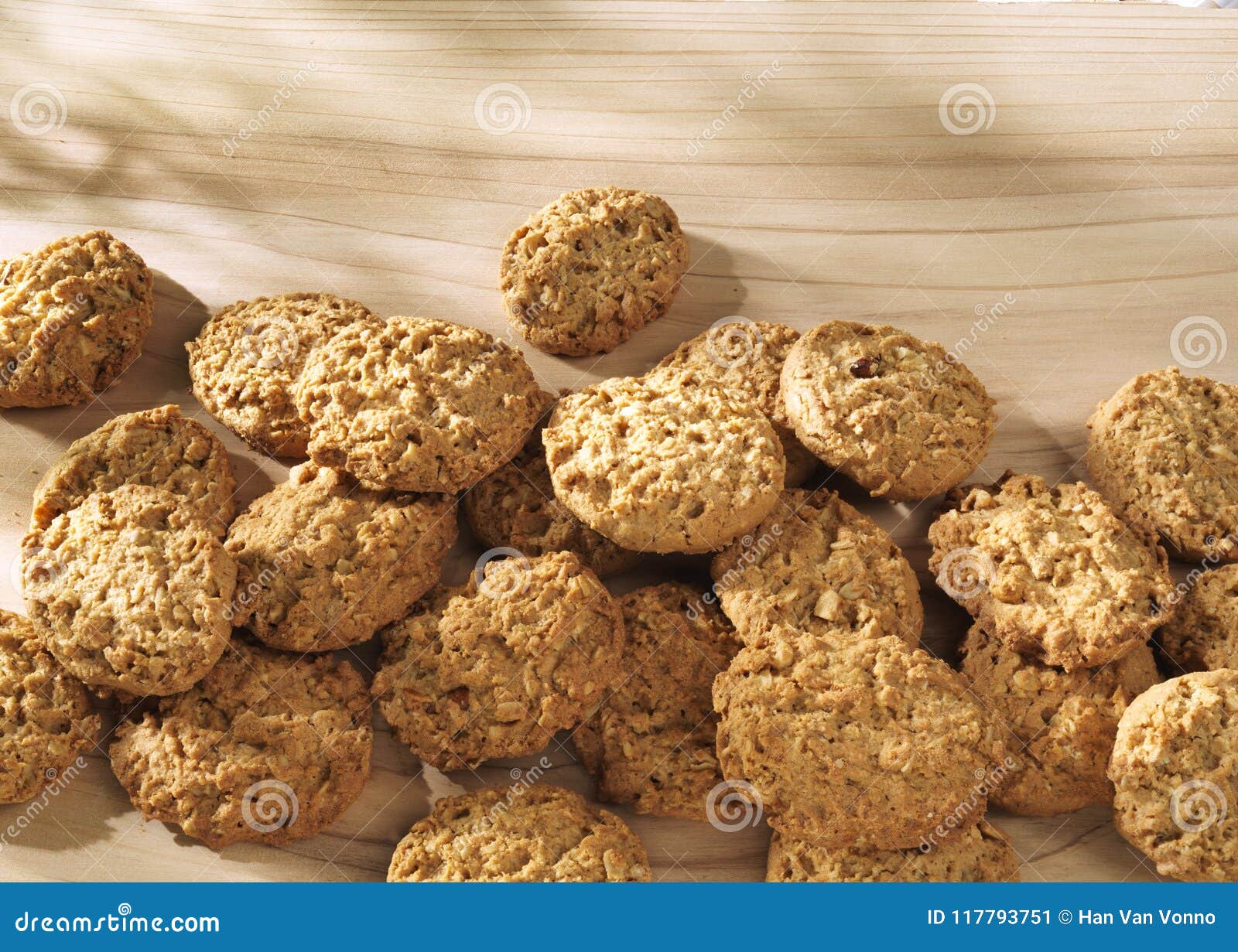A Whole Bunch of Cookies on a Wooden Surface Stock Image - Image of ...