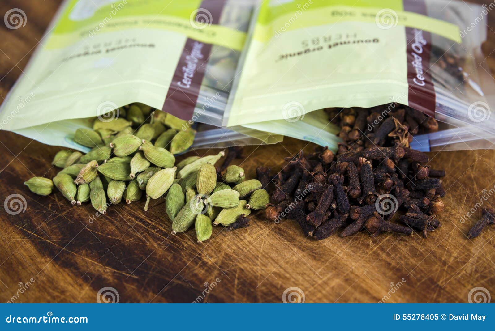 Whole Cardamon Cloves Open Packets Stock Image - Image of ingredients ...