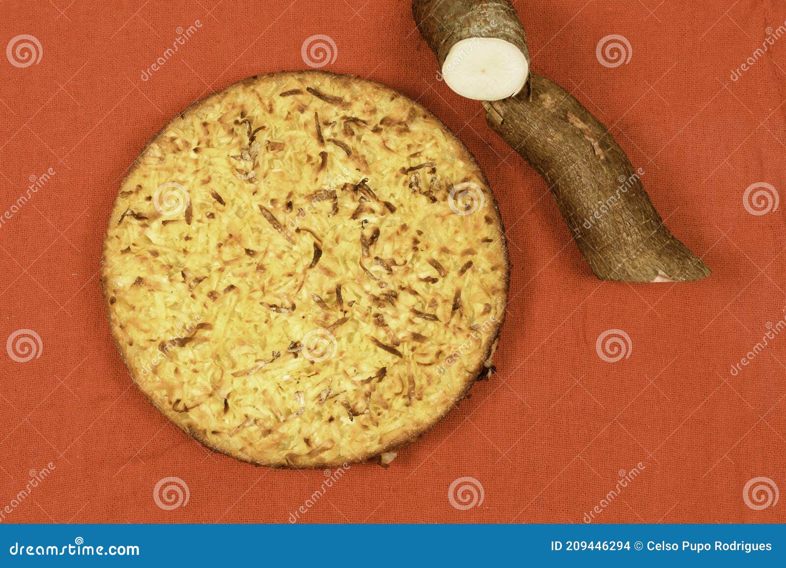Whole Cassava Cake On Red Fabric Background Royalty-Free Stock Image ...