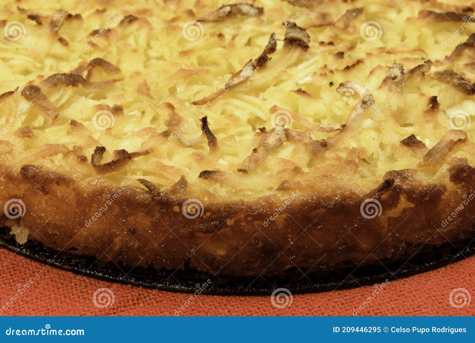 Whole Cassava Cake On Red Fabric Background Stock Image | CartoonDealer ...
