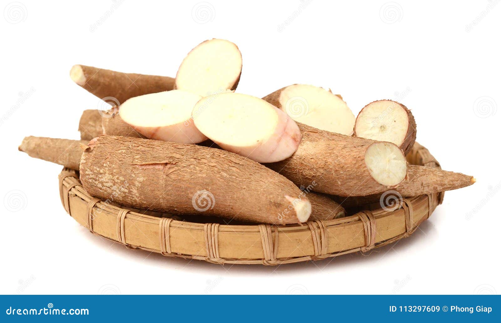 Cassava Isolated on a White Stock Image - Image of protein, starch ...