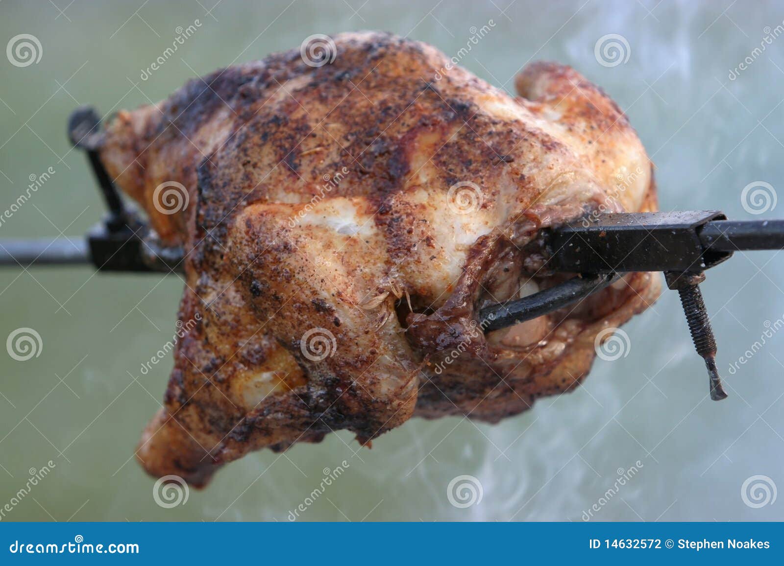 Whole Chicken Cooking on Fire Stock Photo - Image of dinner, tasty ...