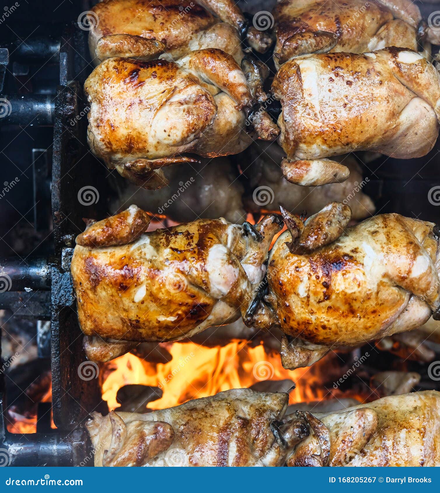 Whole Chickens Roasting stock image. Image of broiler - 168205267