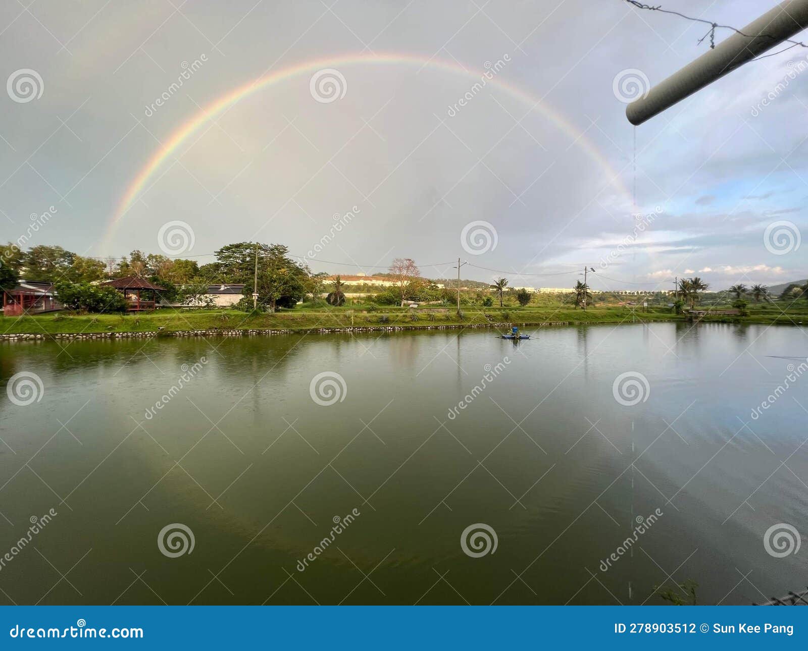 A Whole Circle Made by a Rainbow Stock Photo - Image of tree, night ...