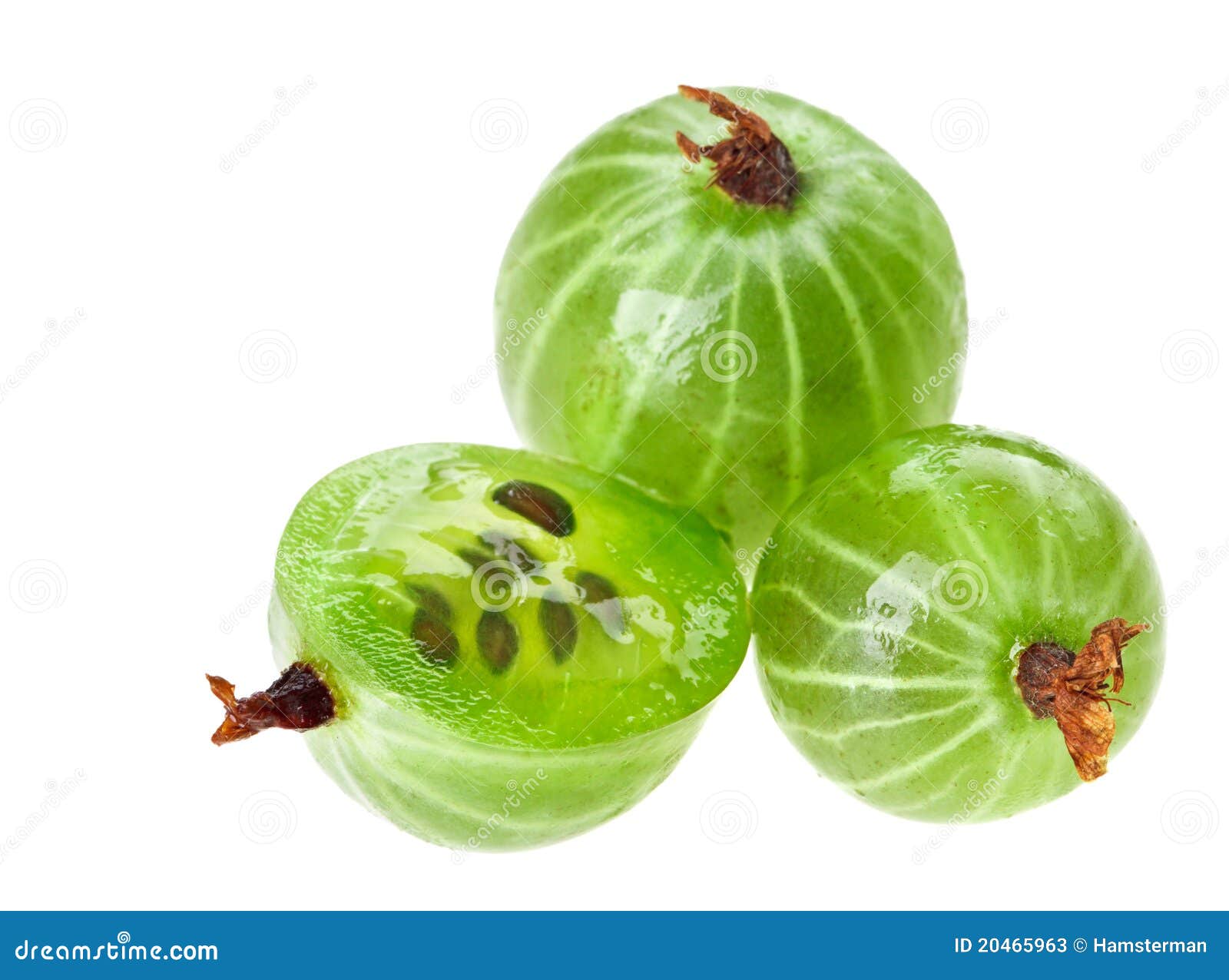 Whole and Cross-section Gooseberry Fruit Isolated Stock Image - Image ...