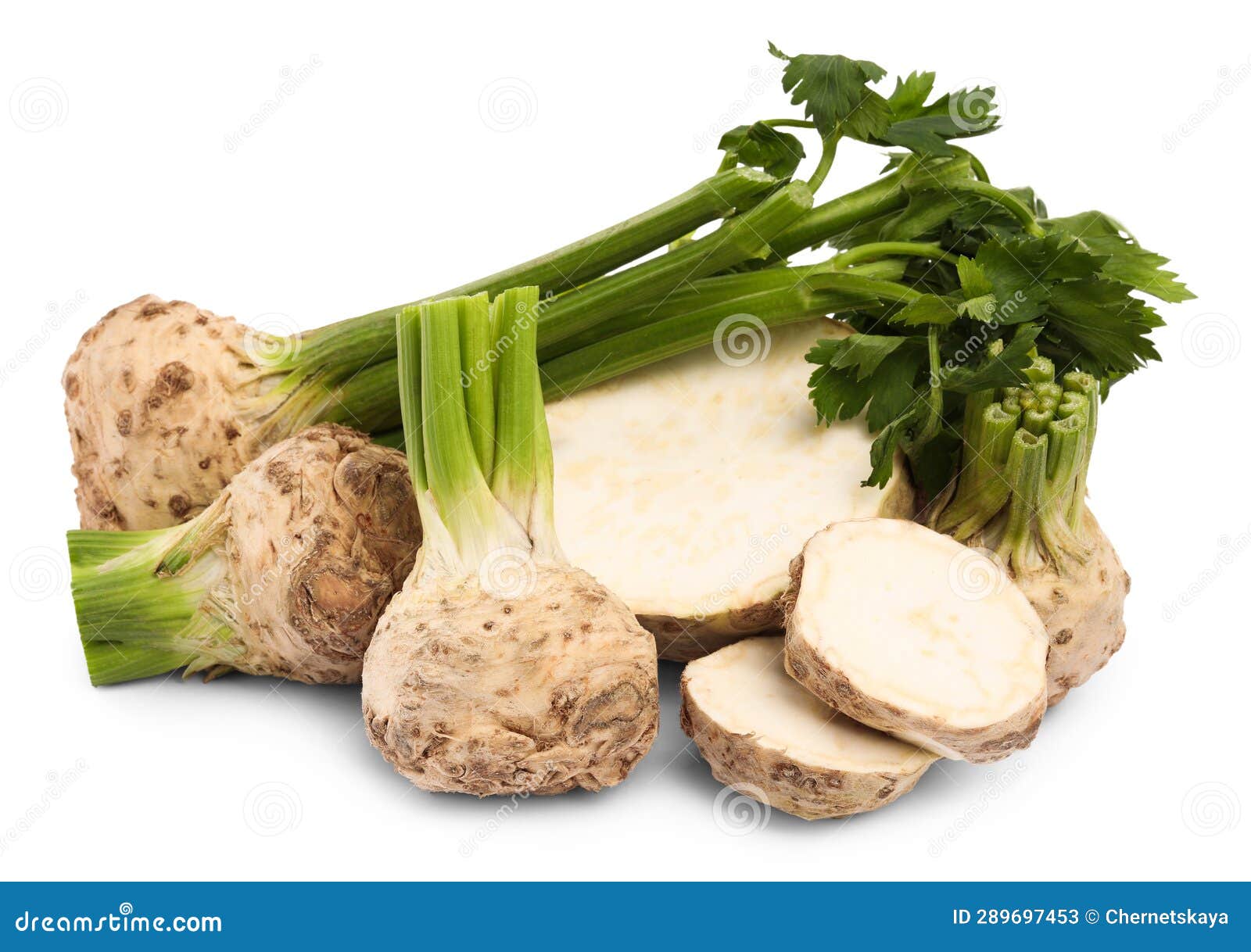 Whole and Cut Celery Roots Isolated on White Stock Image - Image of ...