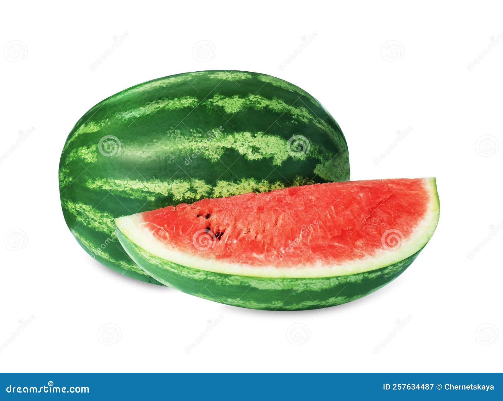Whole and Cut Fresh Juicy Watermelons Isolated on White Stock Image ...