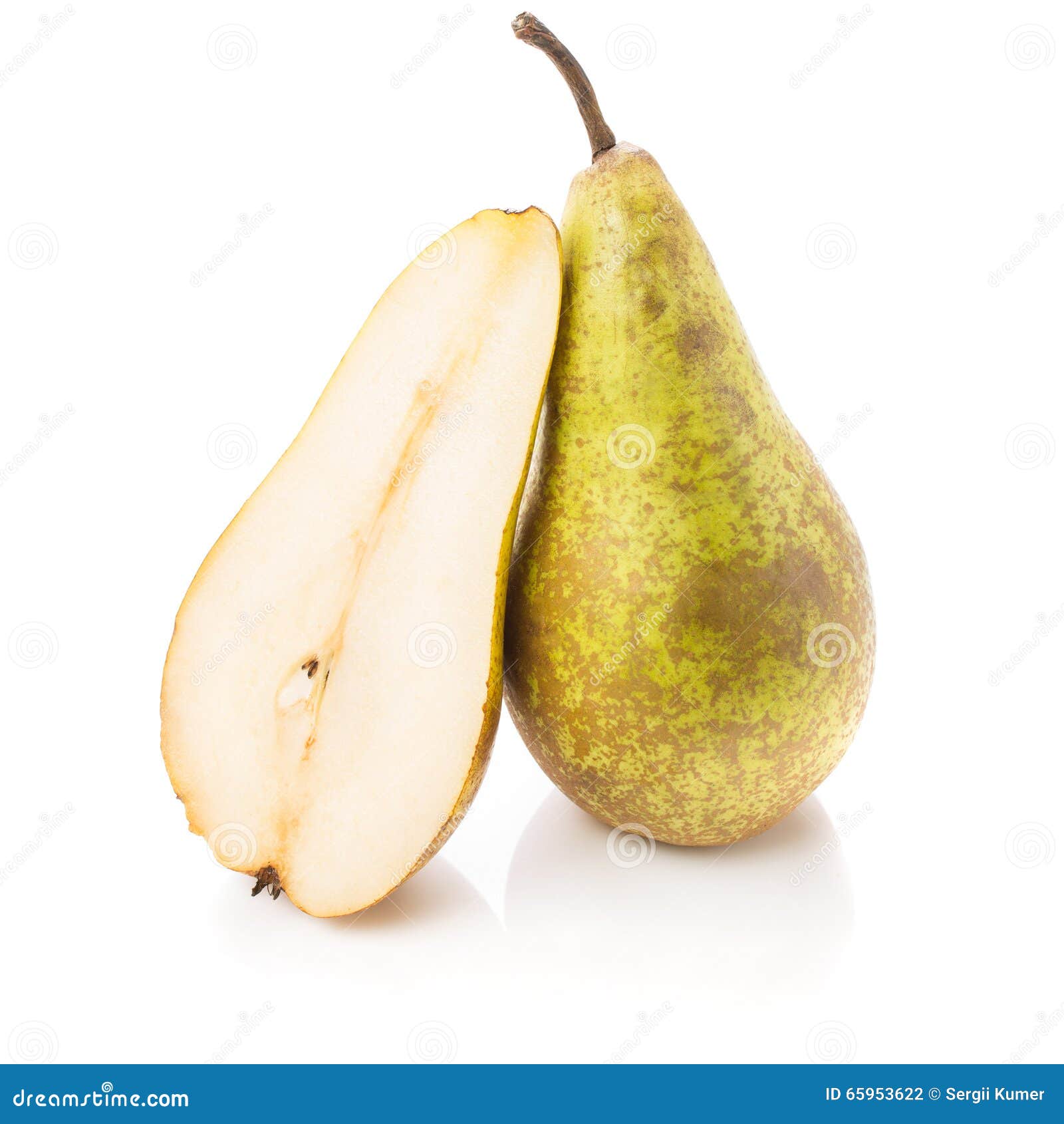 Half Pear, Slice, Isolated On White Background Stock Image ...