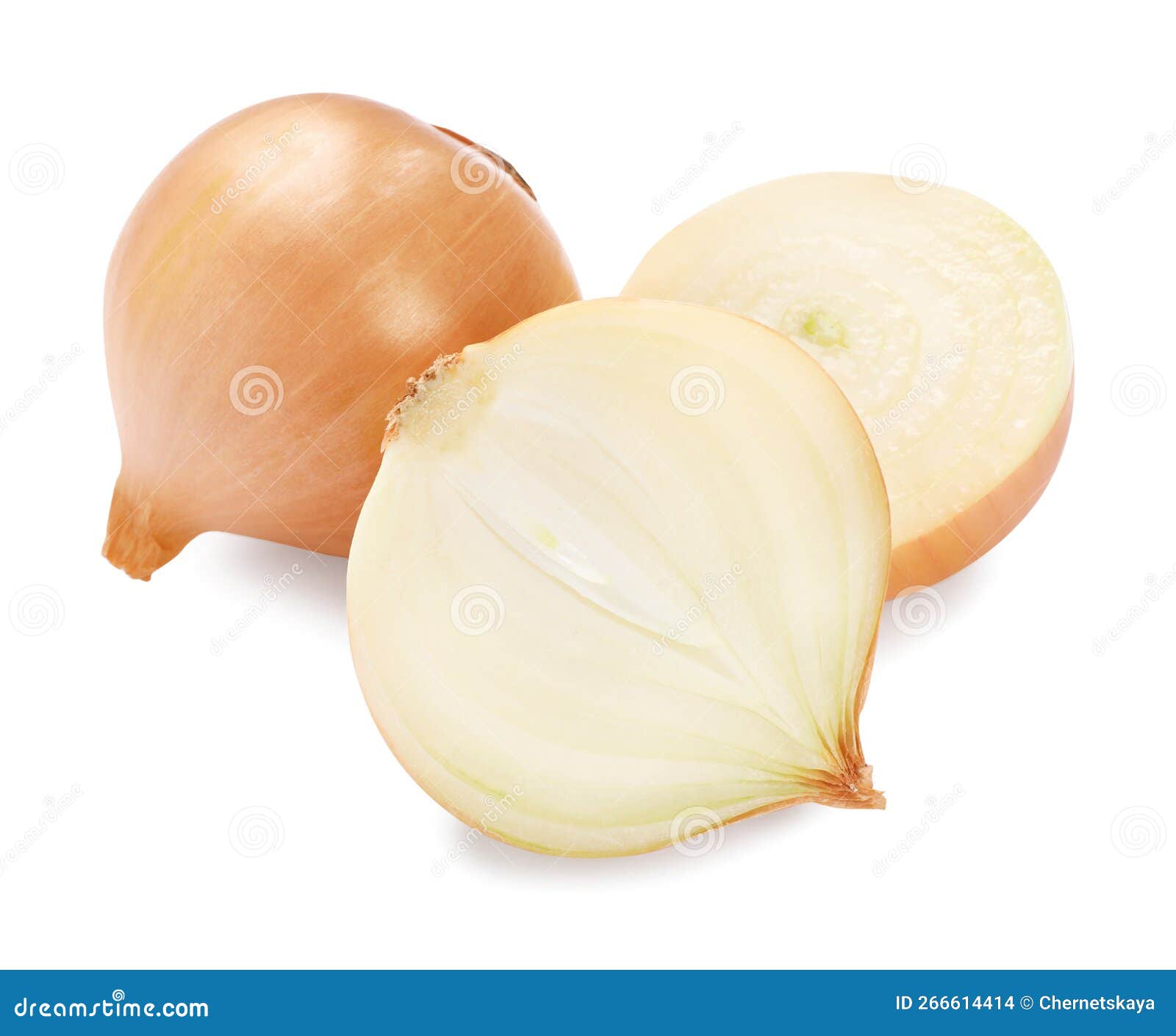 Whole and Cut Onions on White Background Stock Photo - Image of husk ...