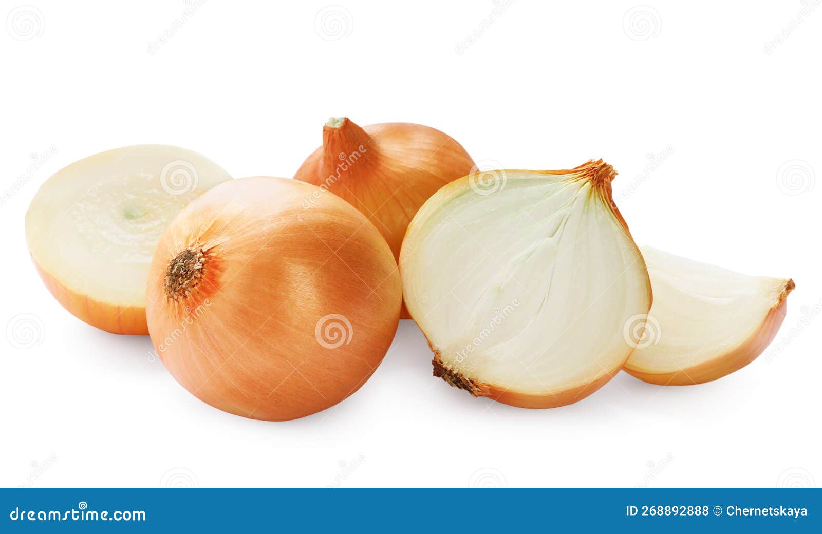 Whole and Cut Onions on White Background Stock Photo - Image of onions ...