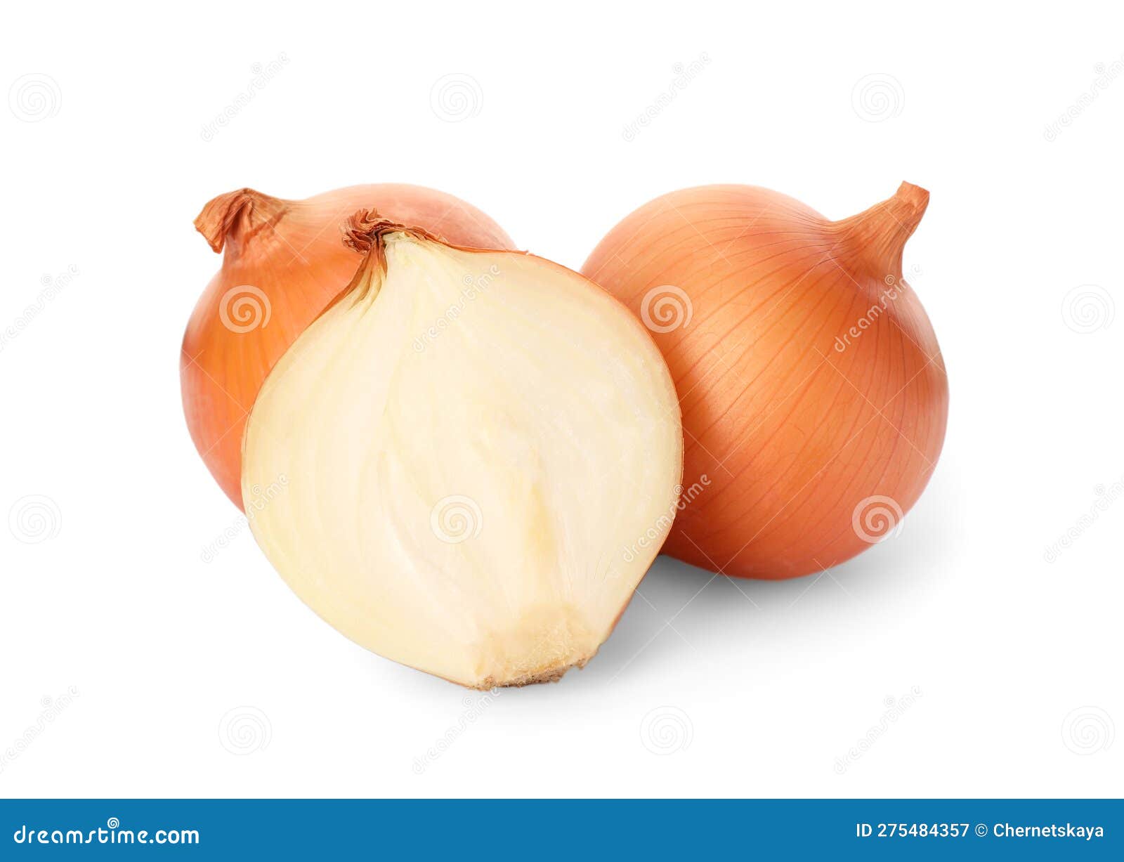 Whole and Cut Onions on White Background Stock Image - Image of food ...