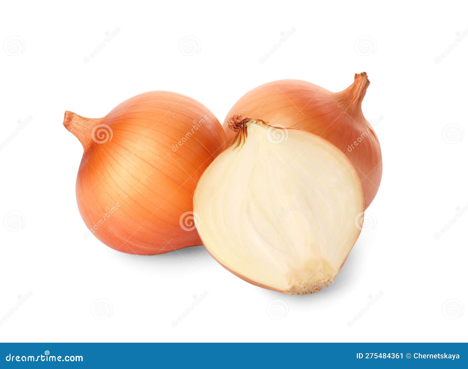 Whole and Cut Onions on White Background Stock Image - Image of ...
