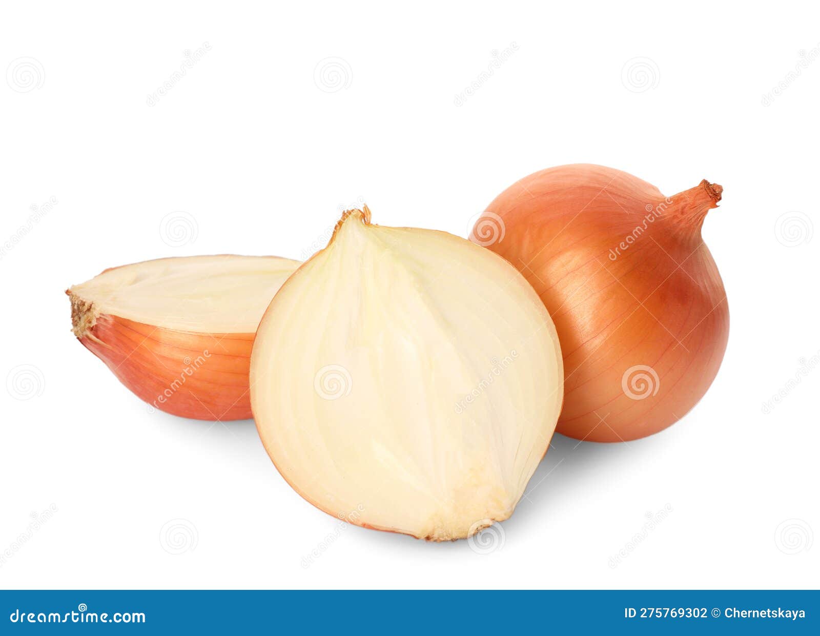 Whole and Cut Onions on White Background Stock Photo - Image of diet ...