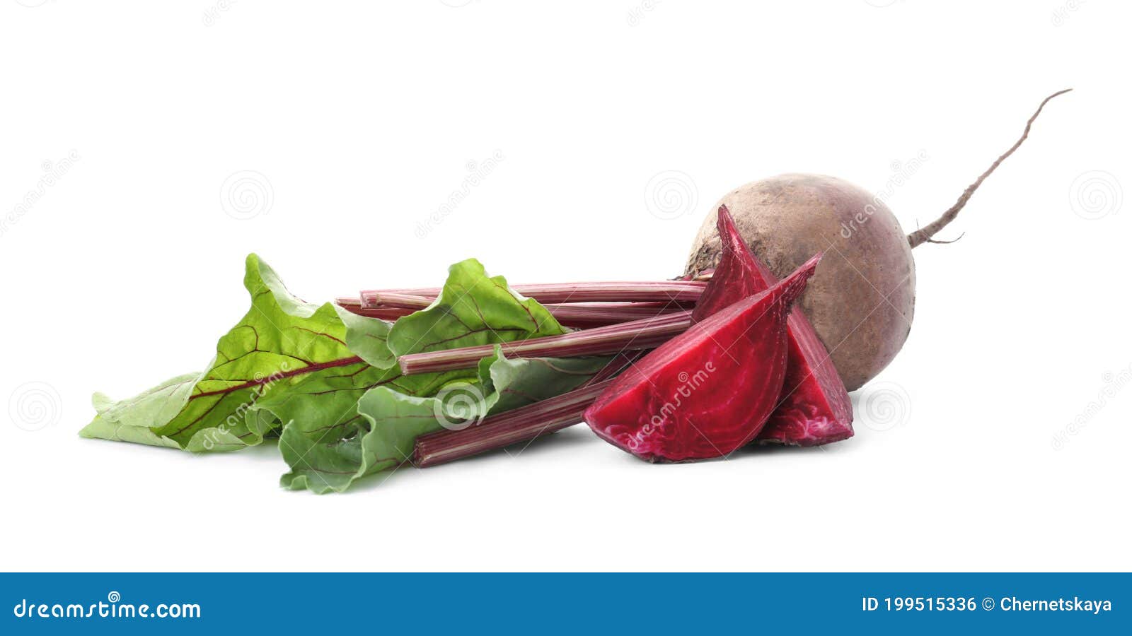 Whole and Cut Red Beets on White Background Stock Photo - Image of leaf ...