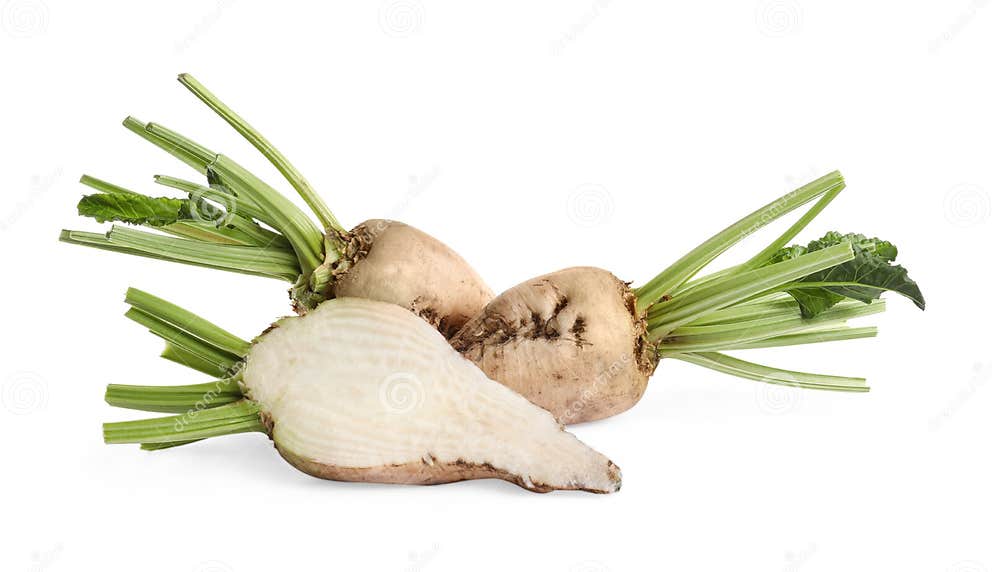 Whole and Cut Sugar Beets on White Background Stock Image - Image of ...