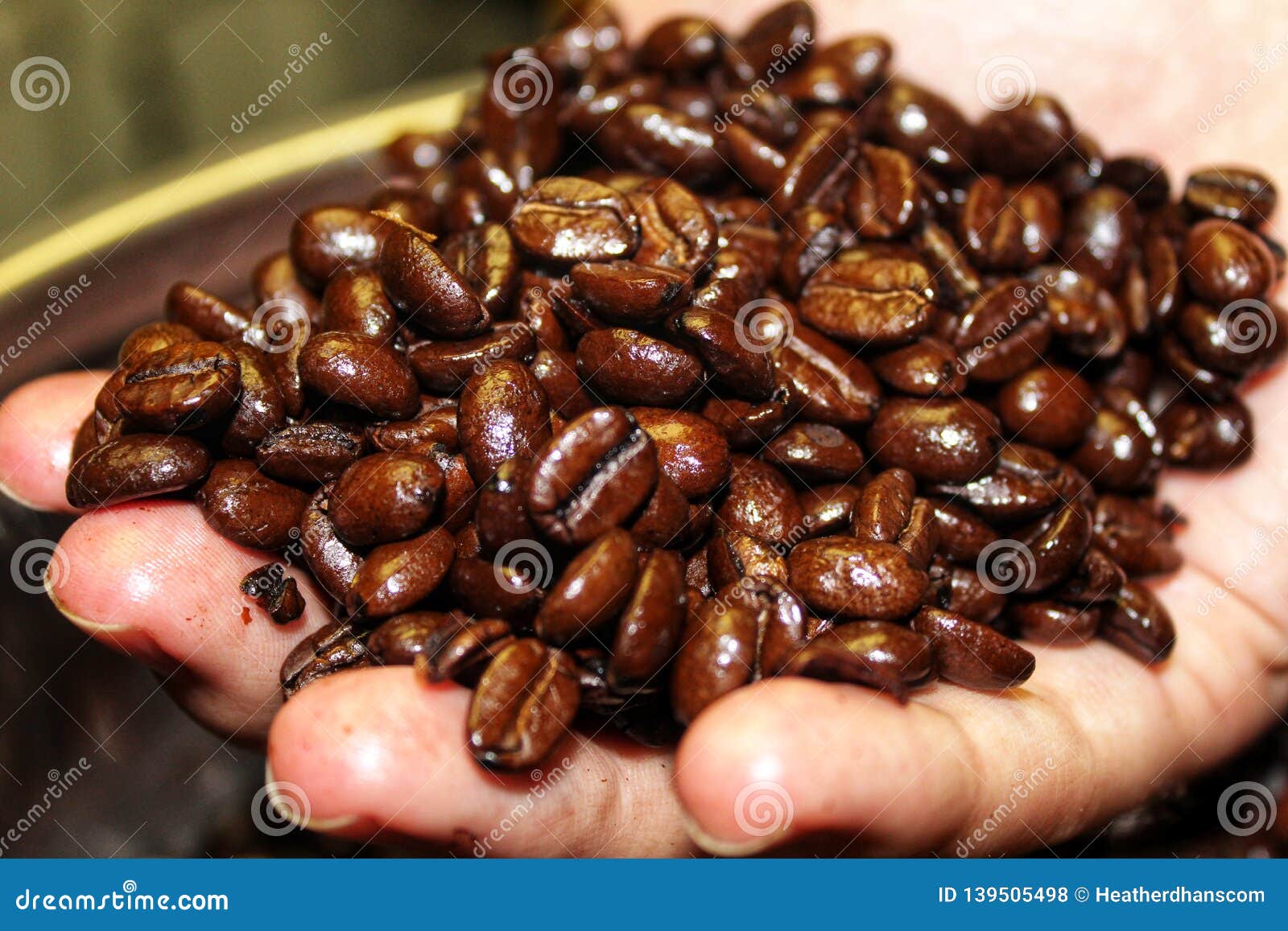 Whole Dark Roast Coffee Beans Stock Photo - Image of dark, coffee ...