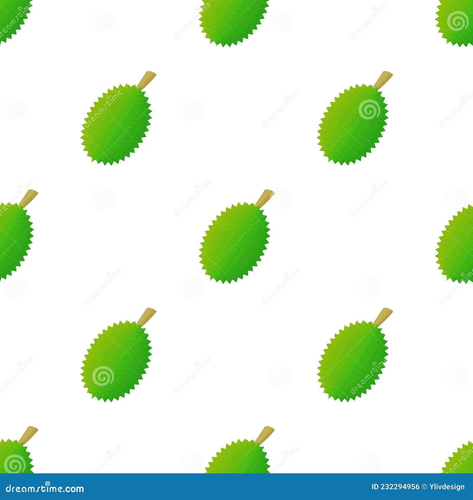 Whole Durian Pattern Seamless Vector Stock Vector - Illustration of ...