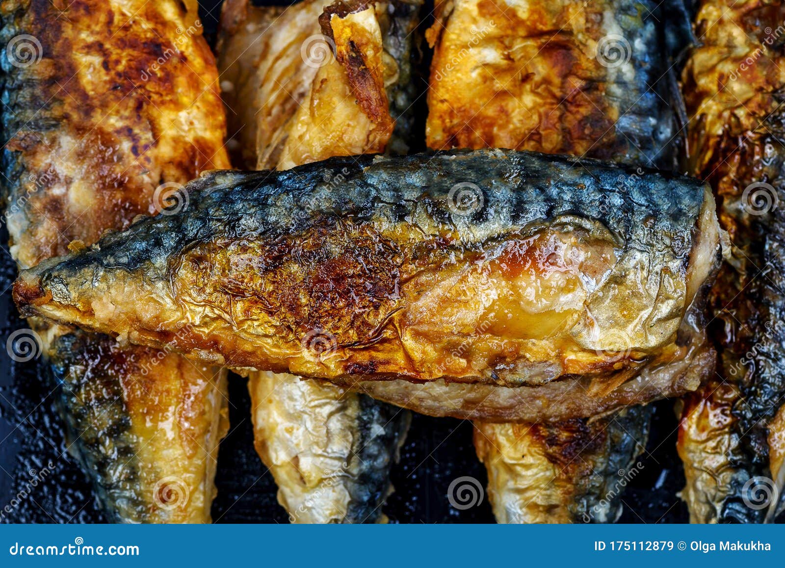 Whole Fish Fried Mackerel. Texture Stock Image - Image of diet, lemon ...
