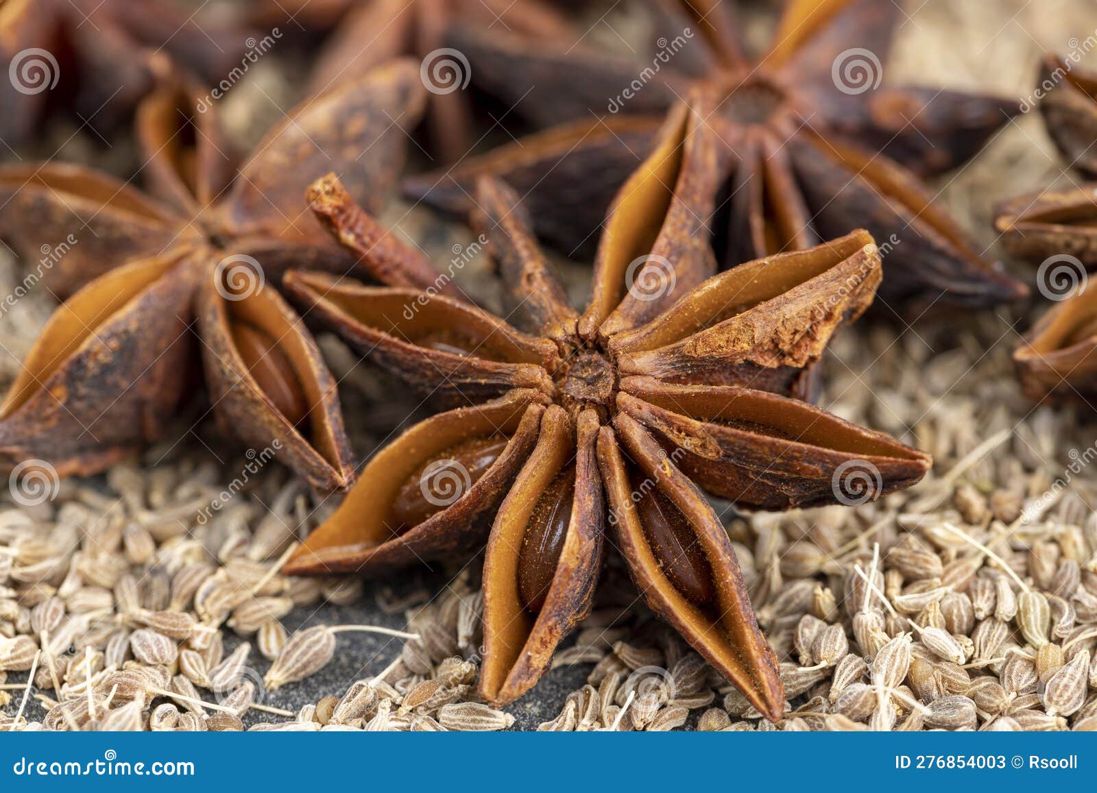 Whole Fragrant Star-shaped Anise Spices Stock Image - Image of nature ...