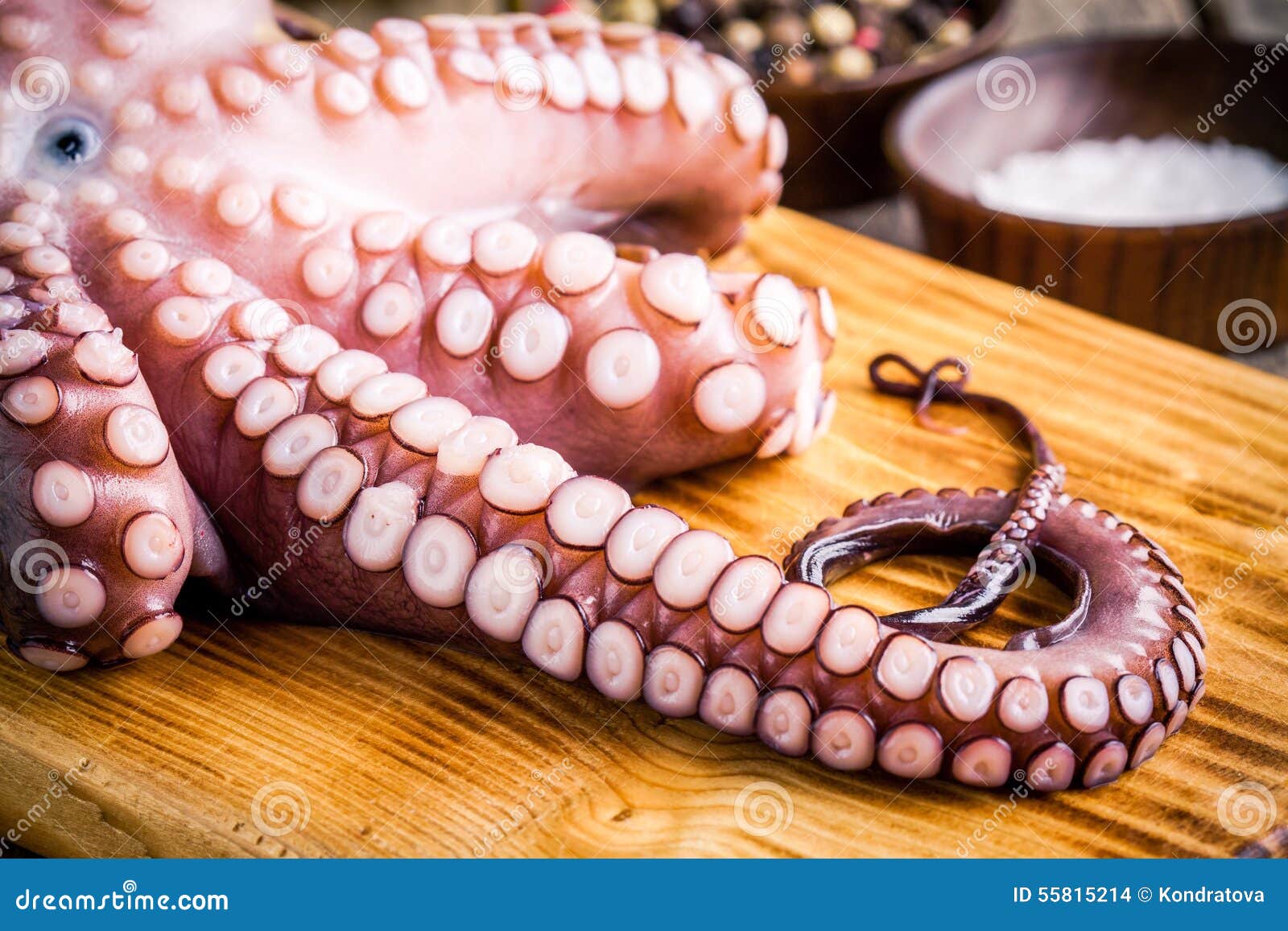 Whole Fresh Raw Octopus with Tentacles Closeup Stock Photo - Image of ...