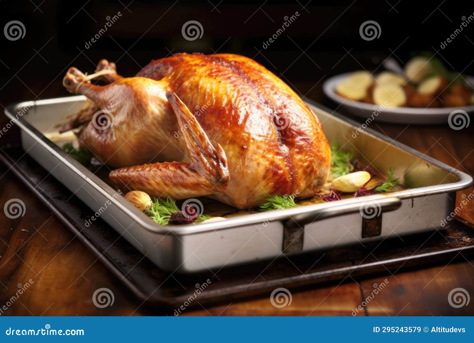 A Whole Fresh Turkey on a Baking Tray Stock Image - Image of cooking ...