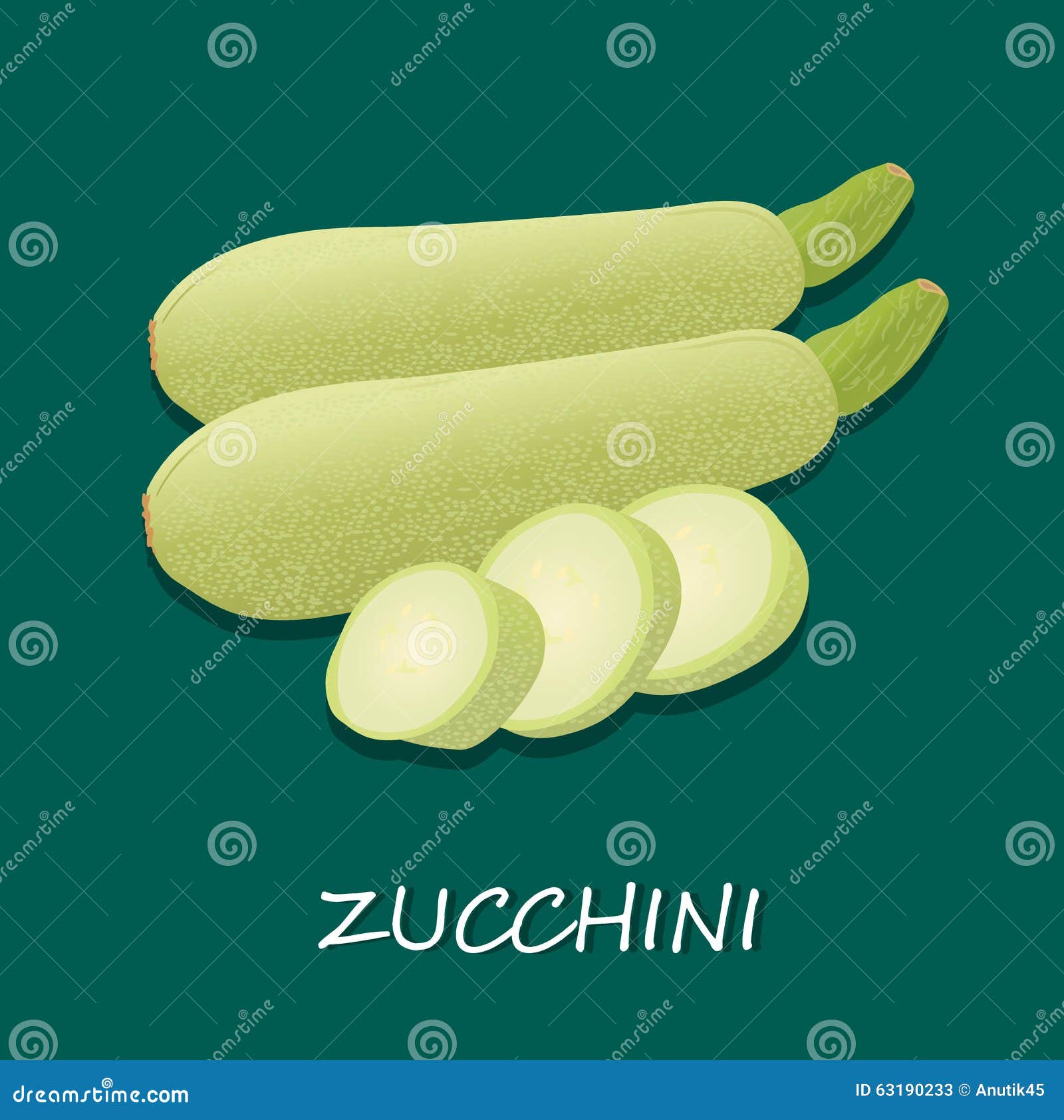 Whole and Freshly Cut Pieces of Zucchini, Template, Banner Stock ...