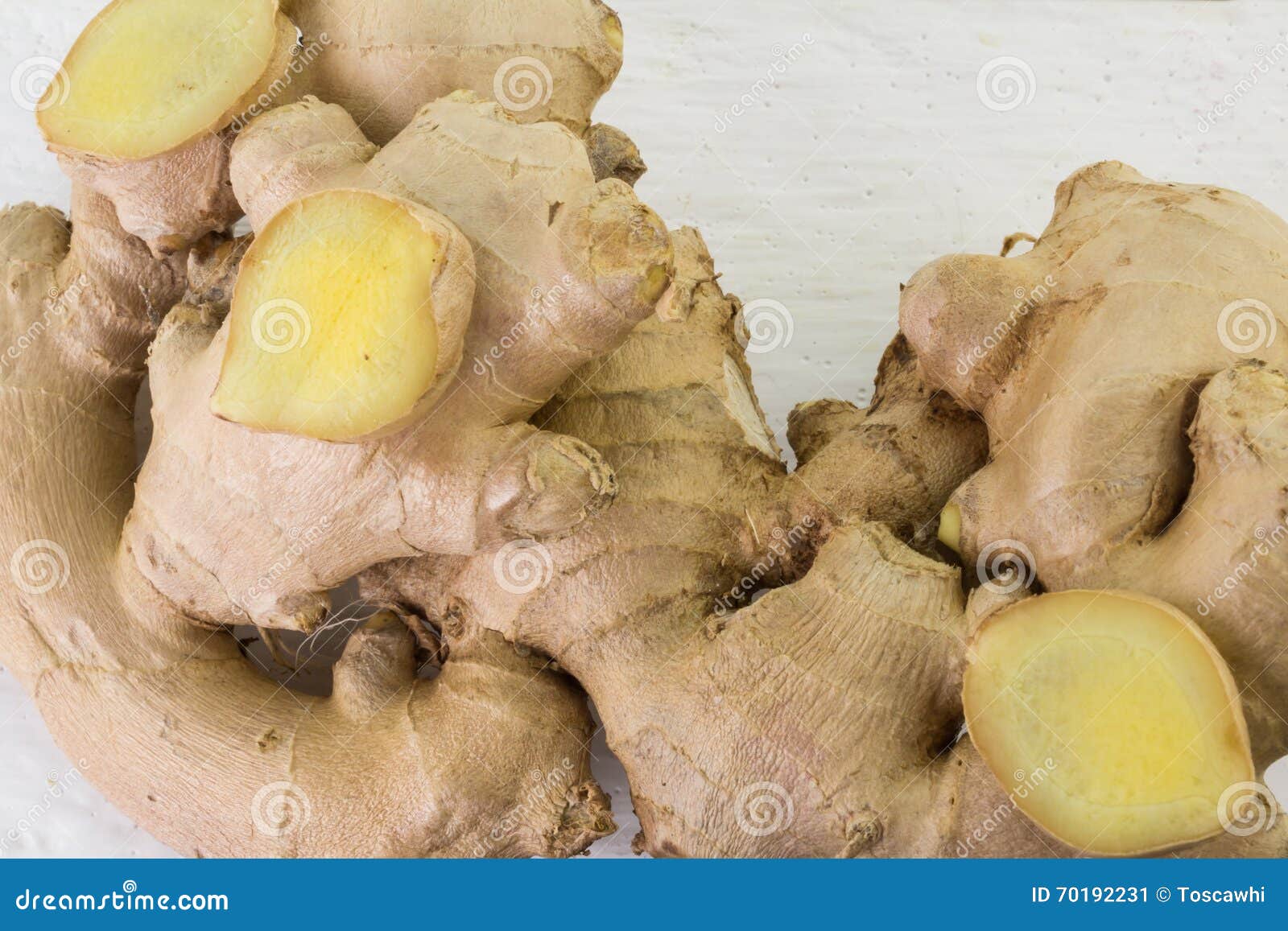 Whole Ginger Root and Cut Slices Isolated on White Stock Image - Image ...