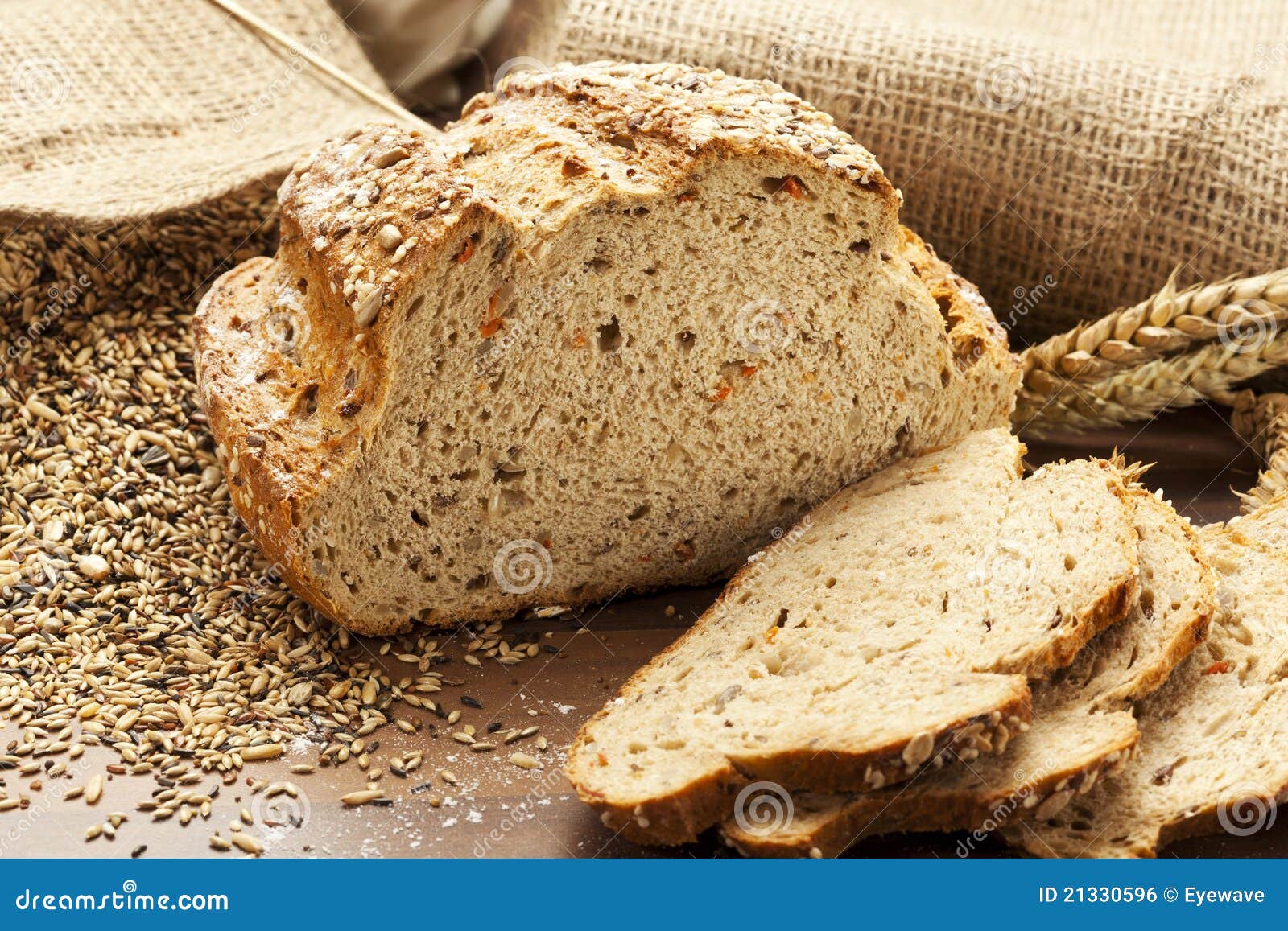 Whole grain bread stock photo. Image of grain, germany - 21330596